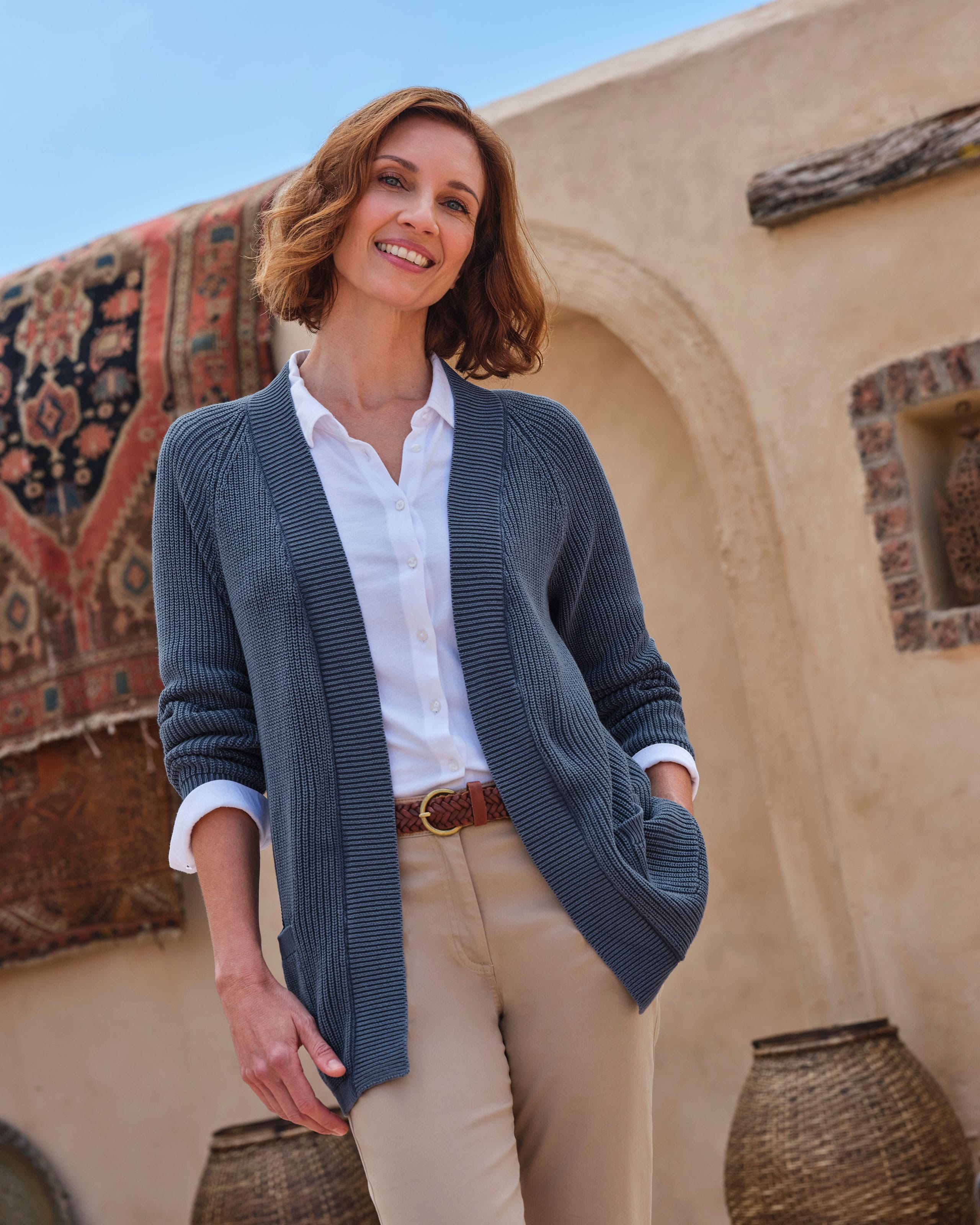 Denim Marl | Edge To Edge Denim Cardigan | WoolOvers UK