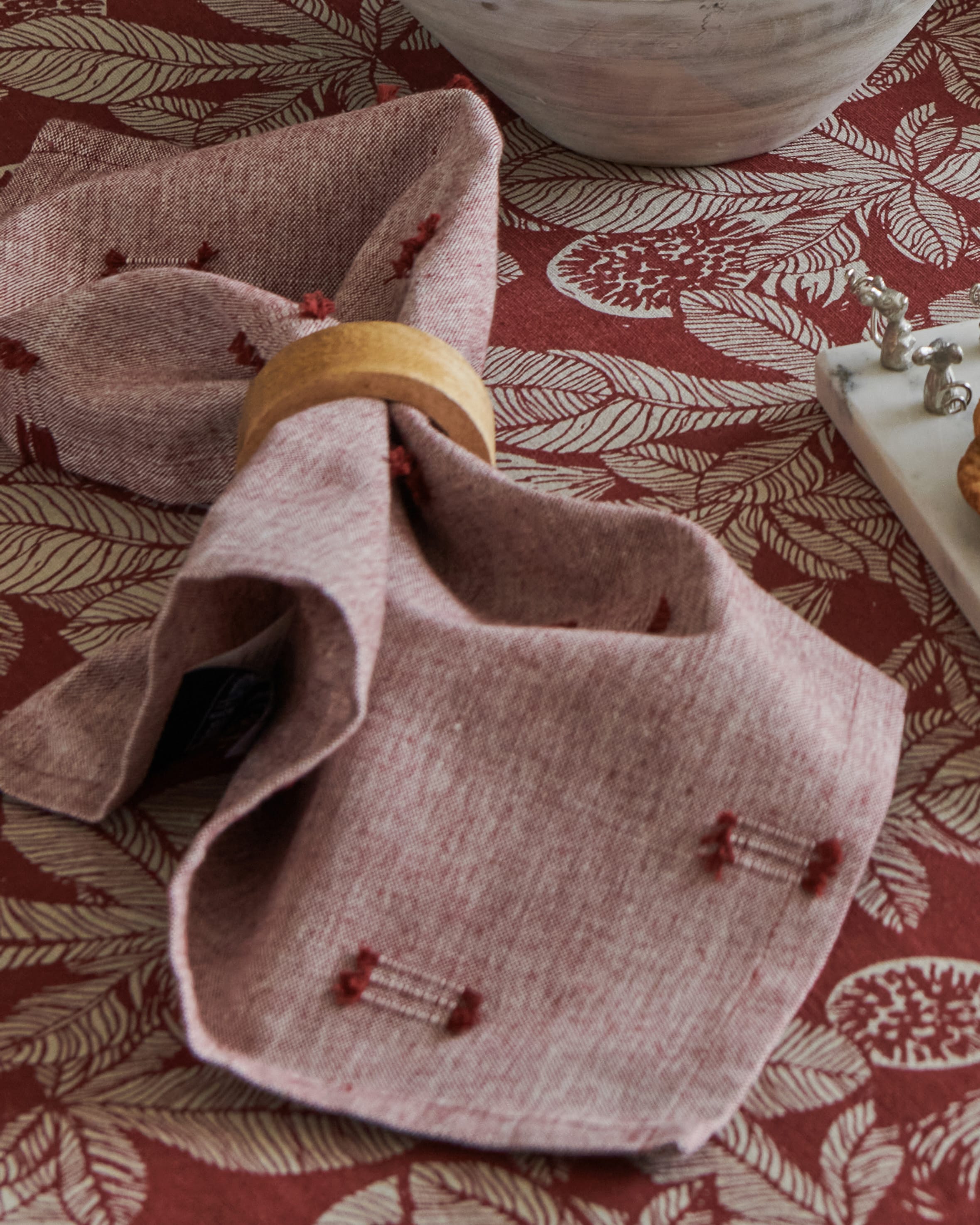 Ruby | Tuft Napkin Set Of 4 | WoolOvers UK