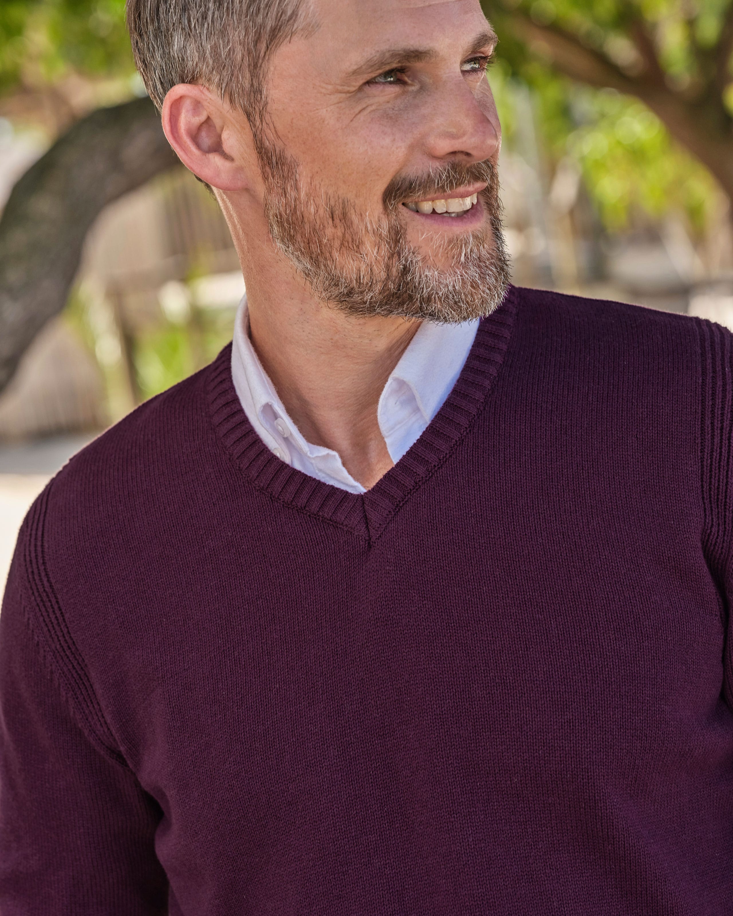 Plum | Essential Cotton V Neck | WoolOvers AU