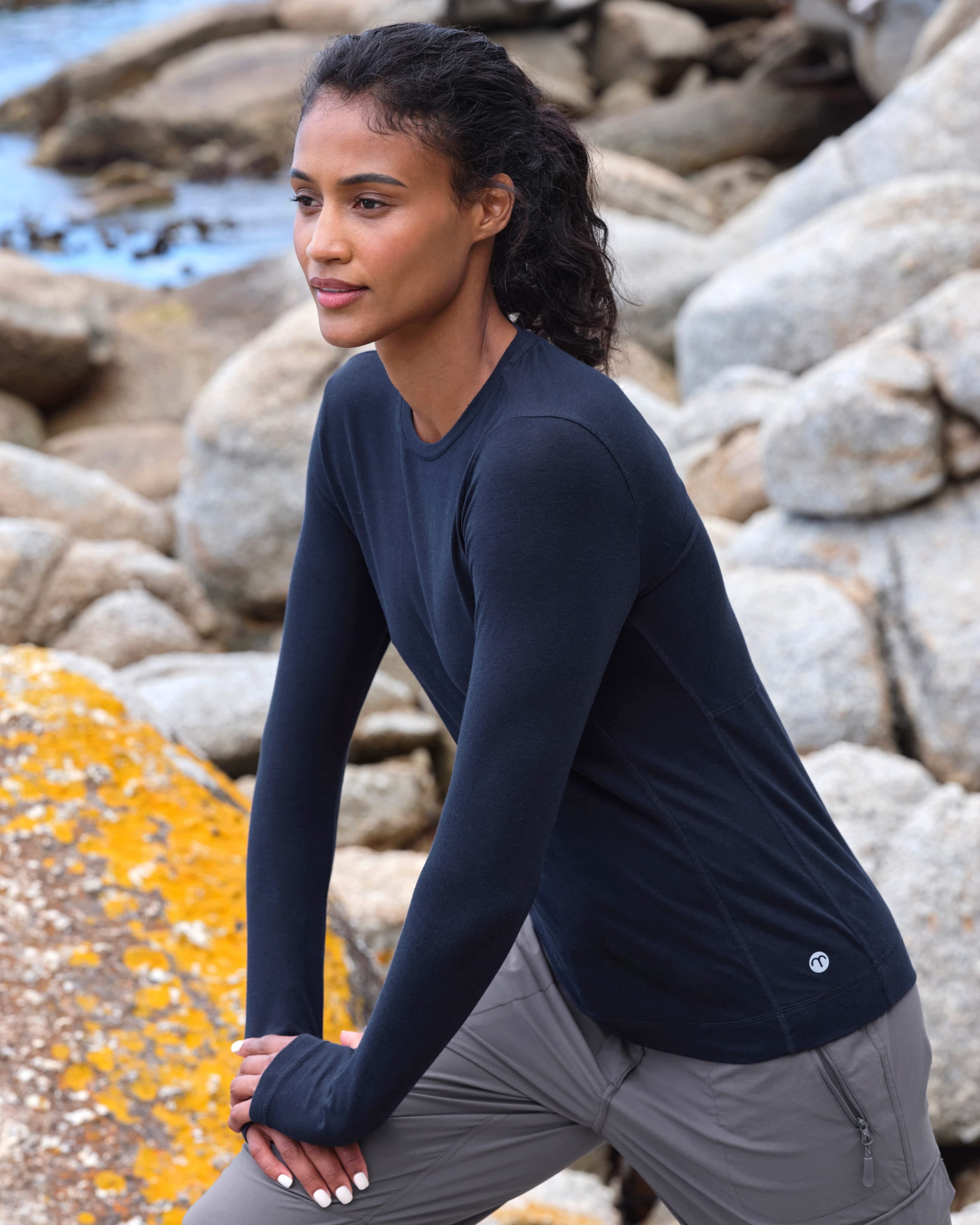 French Navy | Journey Long Sleeve Base Layer | WoolOvers UK