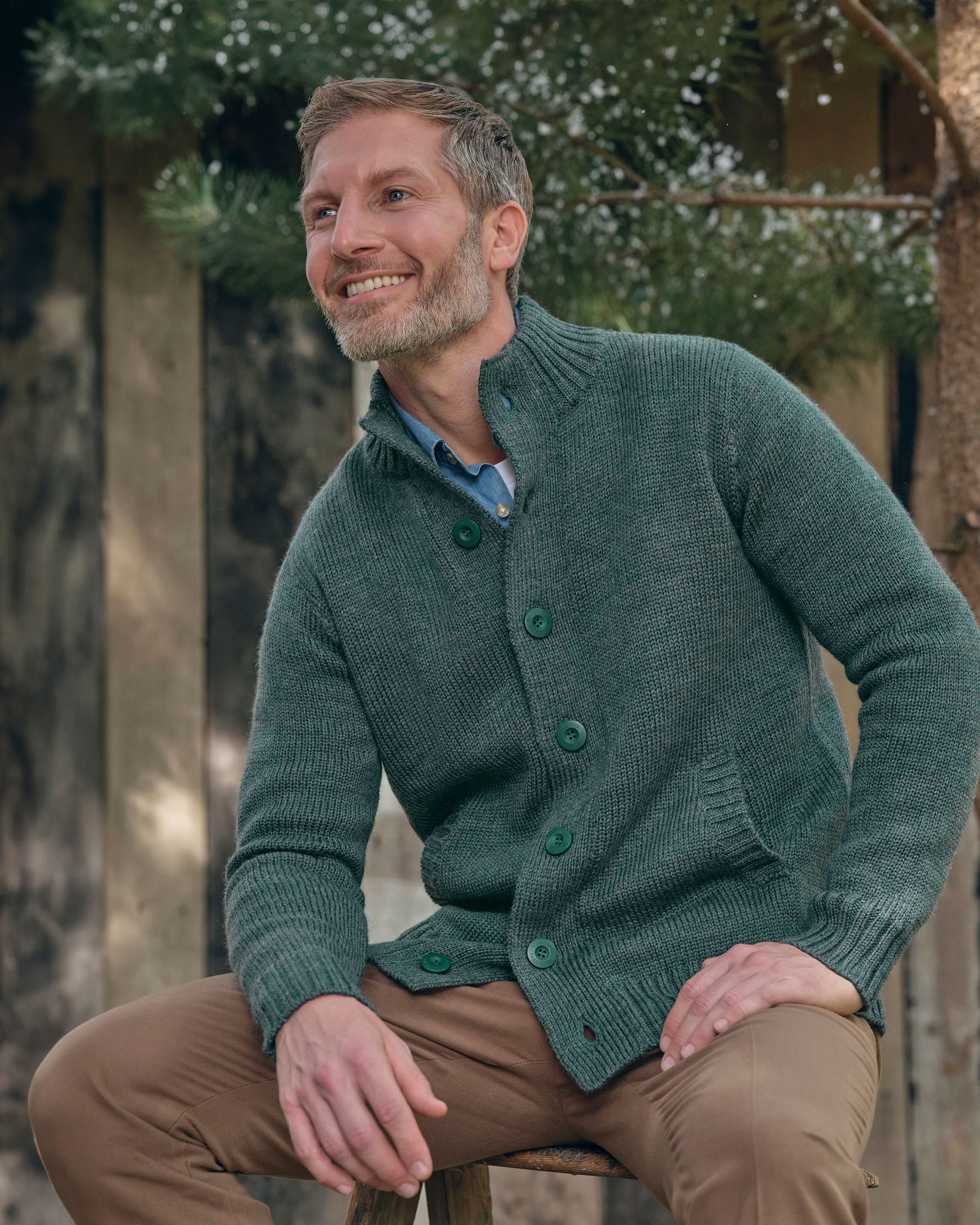 Kiltimagh | 100% Pure Wool Button Everyday Cardigan | WoolOvers UK