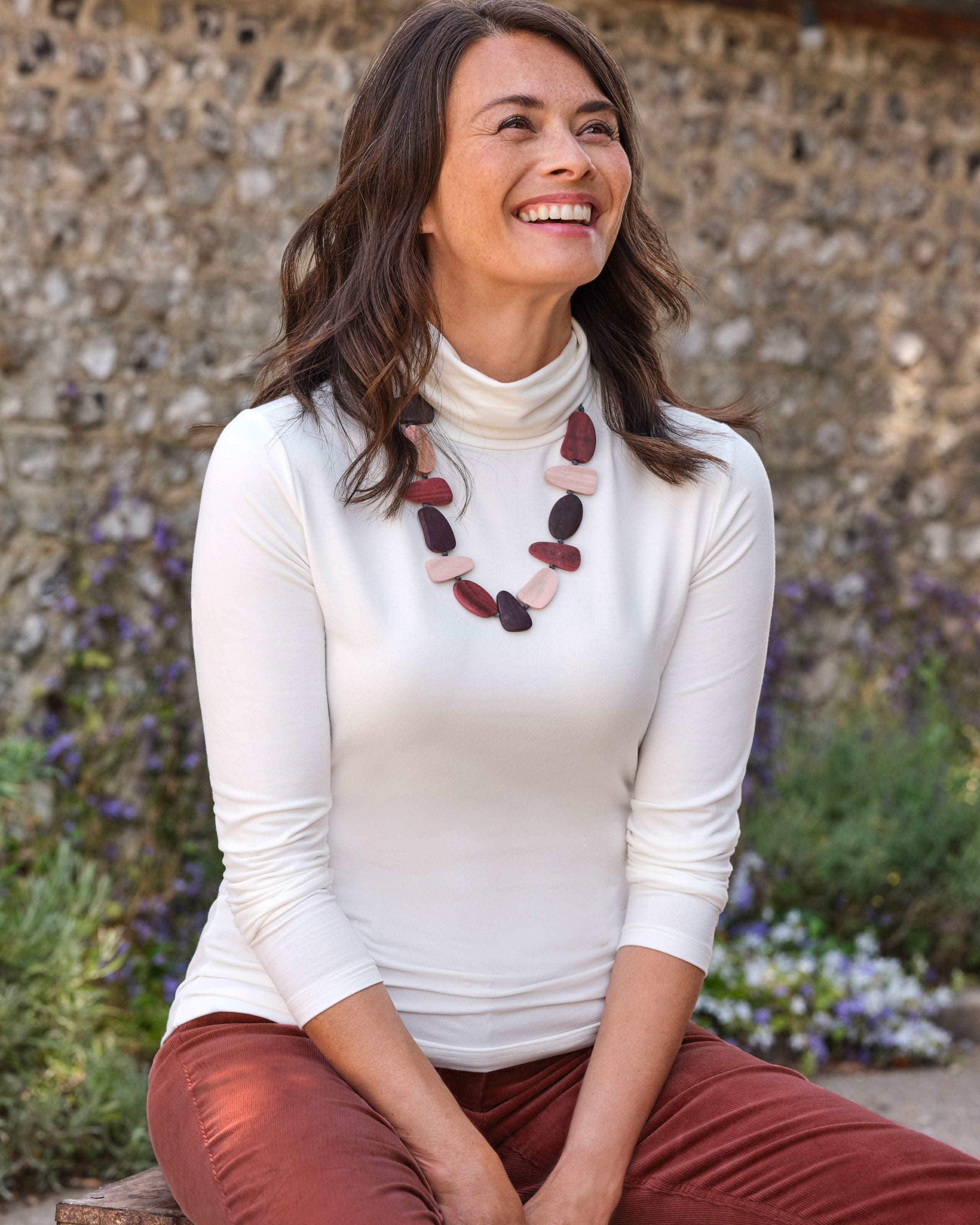 Women's Polo Neck Jumpers | Natural Knitwear | WoolOvers UK