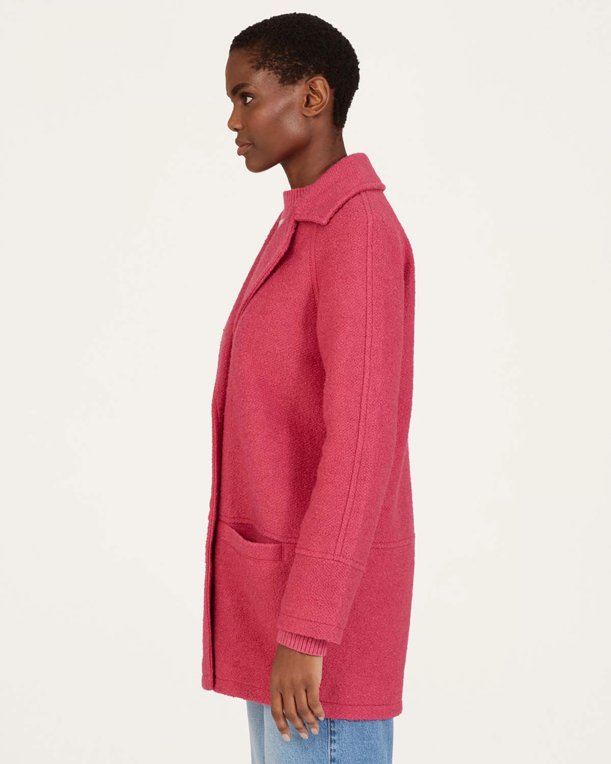 Pink | Remi Wool And Recycled Polyester Coat | WoolOvers UK