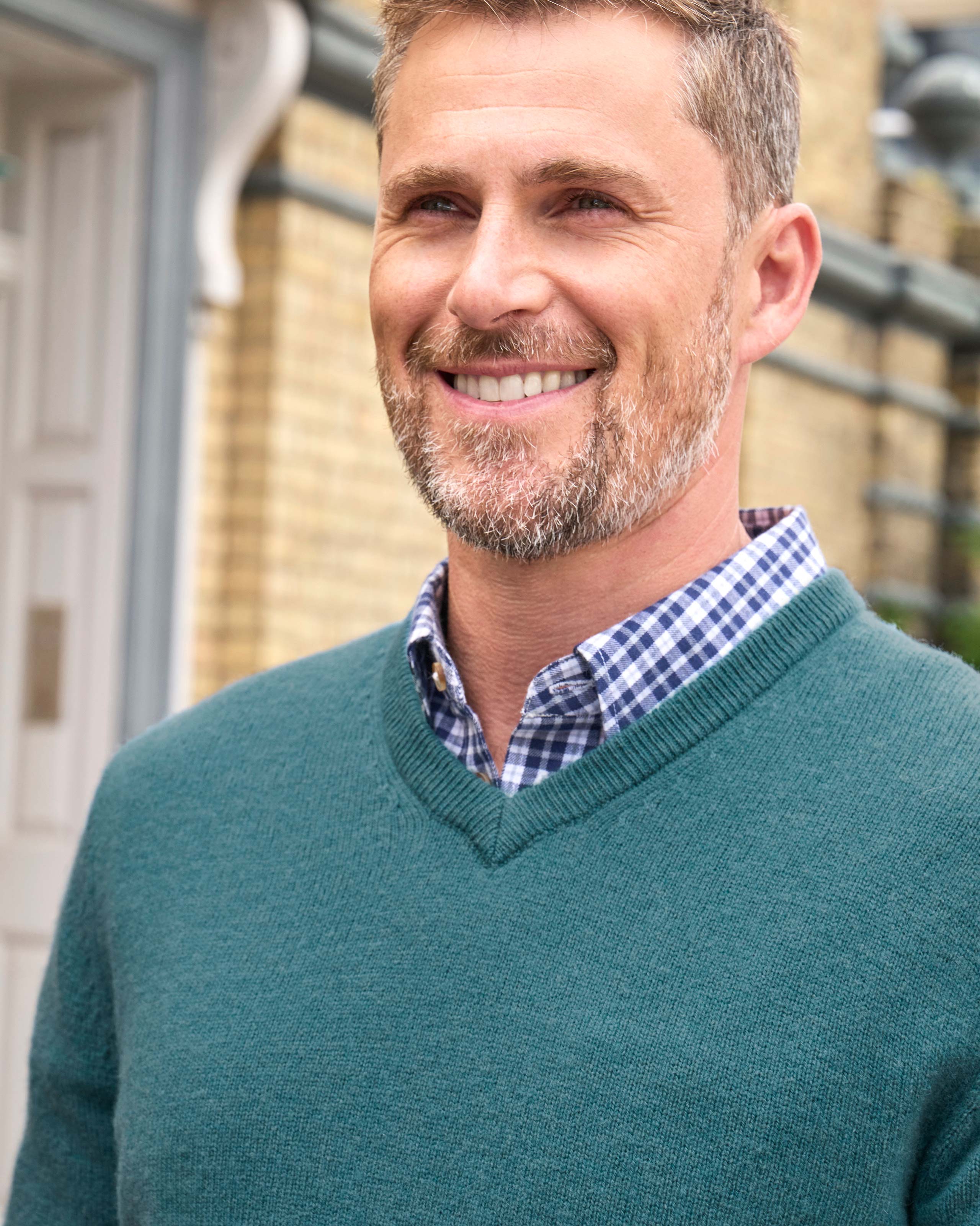 Aqua Lake | Mens Lambswool V Neck Jumper | WoolOvers UK