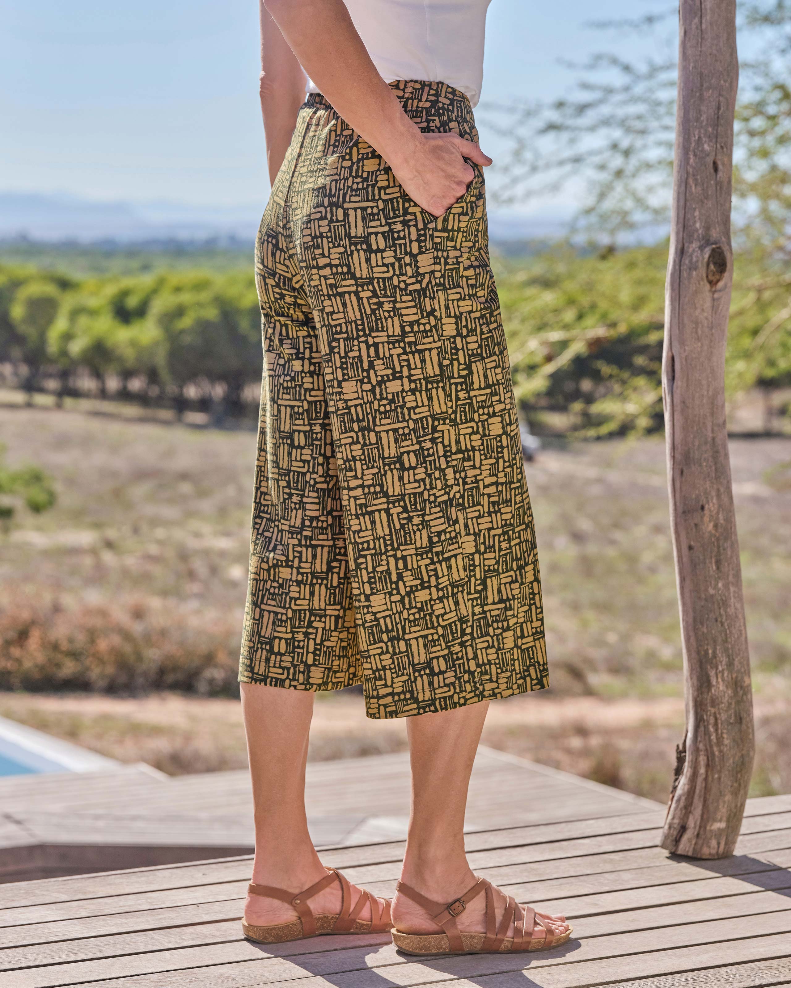 Mono Geo Shapes | Printed Culotte | WoolOvers US