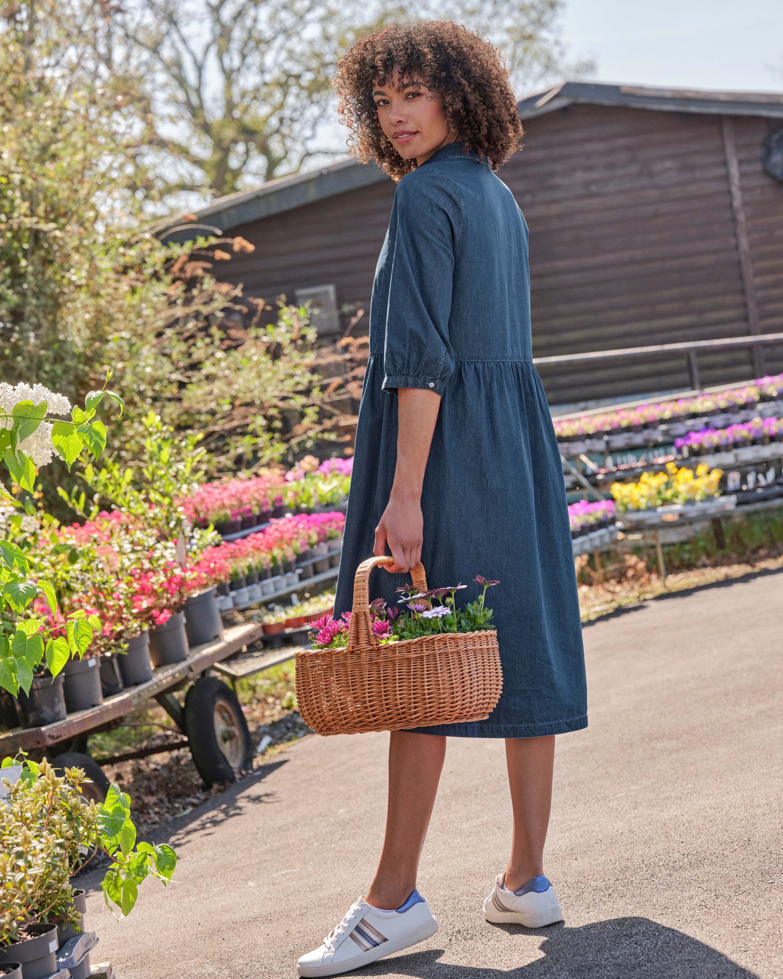 Mid Denim | Open Collar Denim Dress | WoolOvers AU