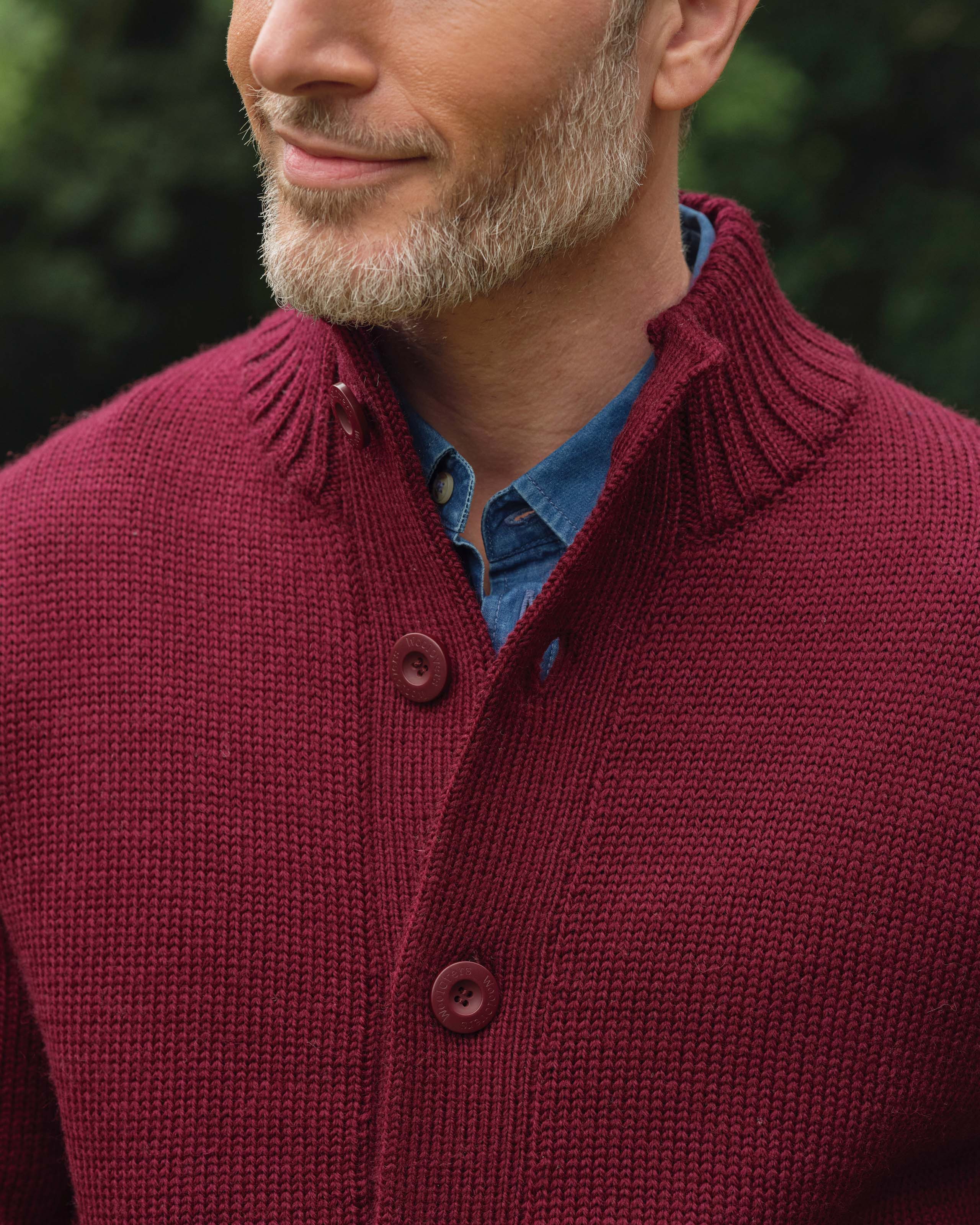 Mahogany | 100% Pure Wool Button Everyday Cardigan | WoolOvers UK