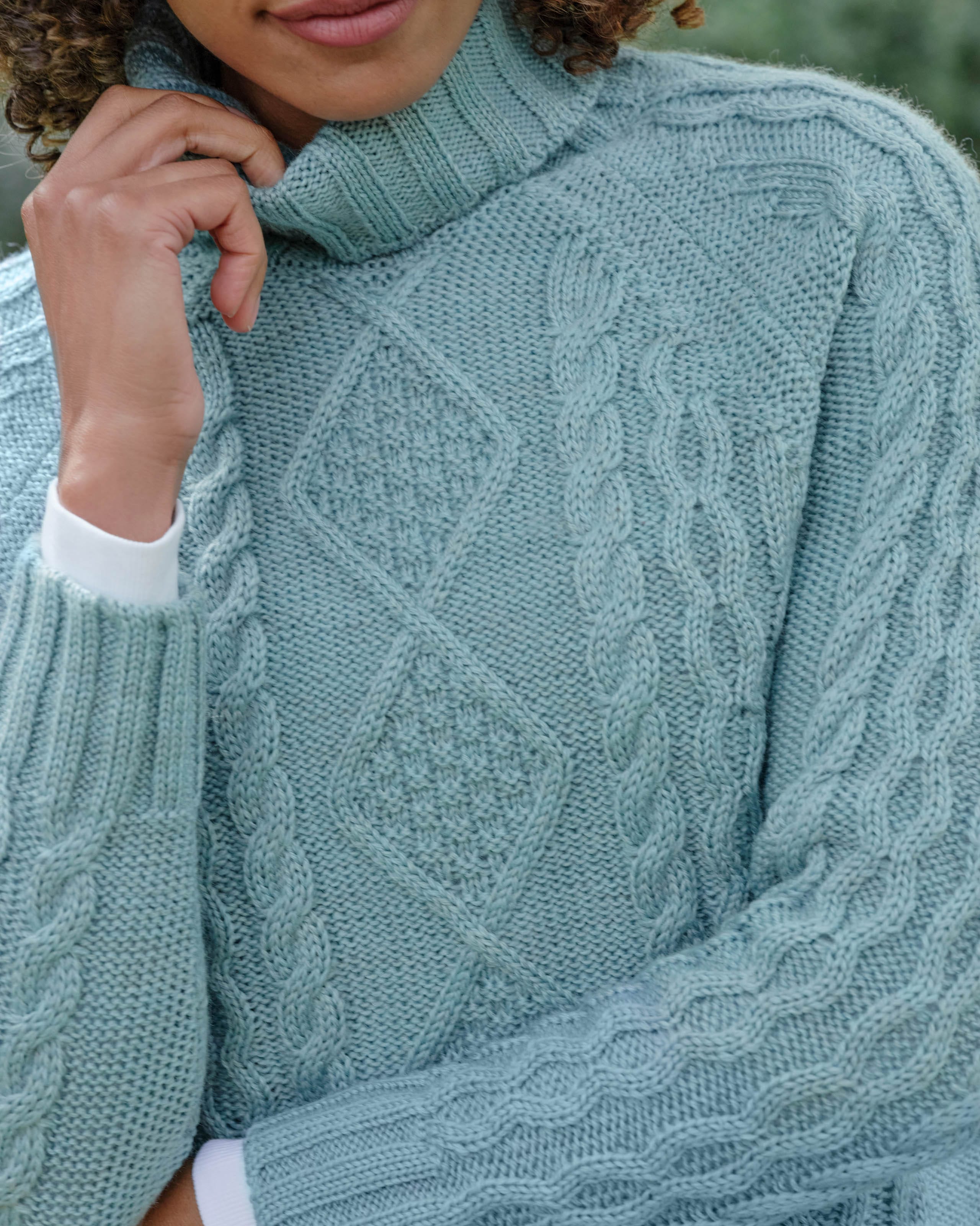 Arctic Blue | Pure Wool Polo Neck Jumper | WoolOvers UK