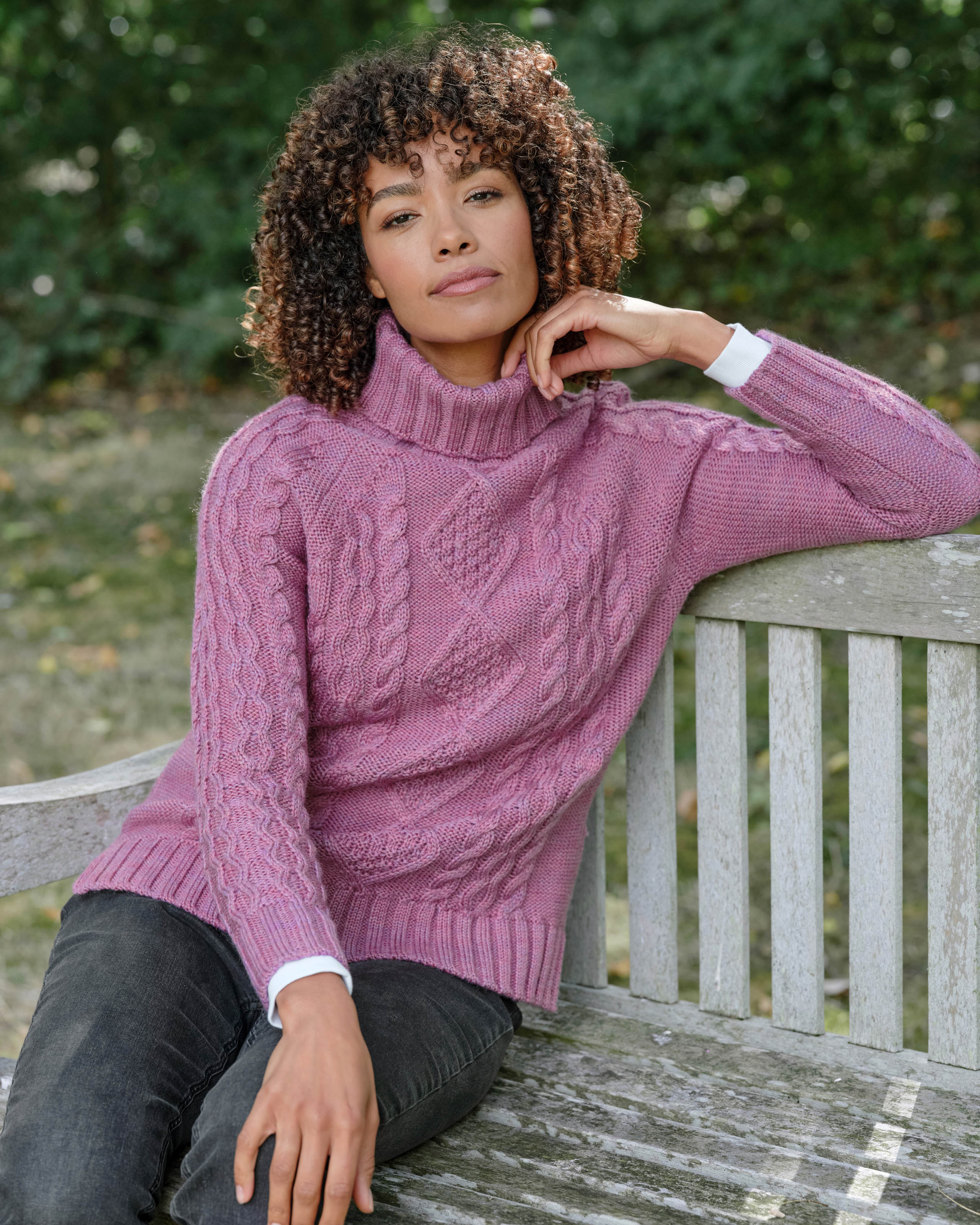 Hibiscus | Pure Wool Turtle Neck Sweater | WoolOvers US