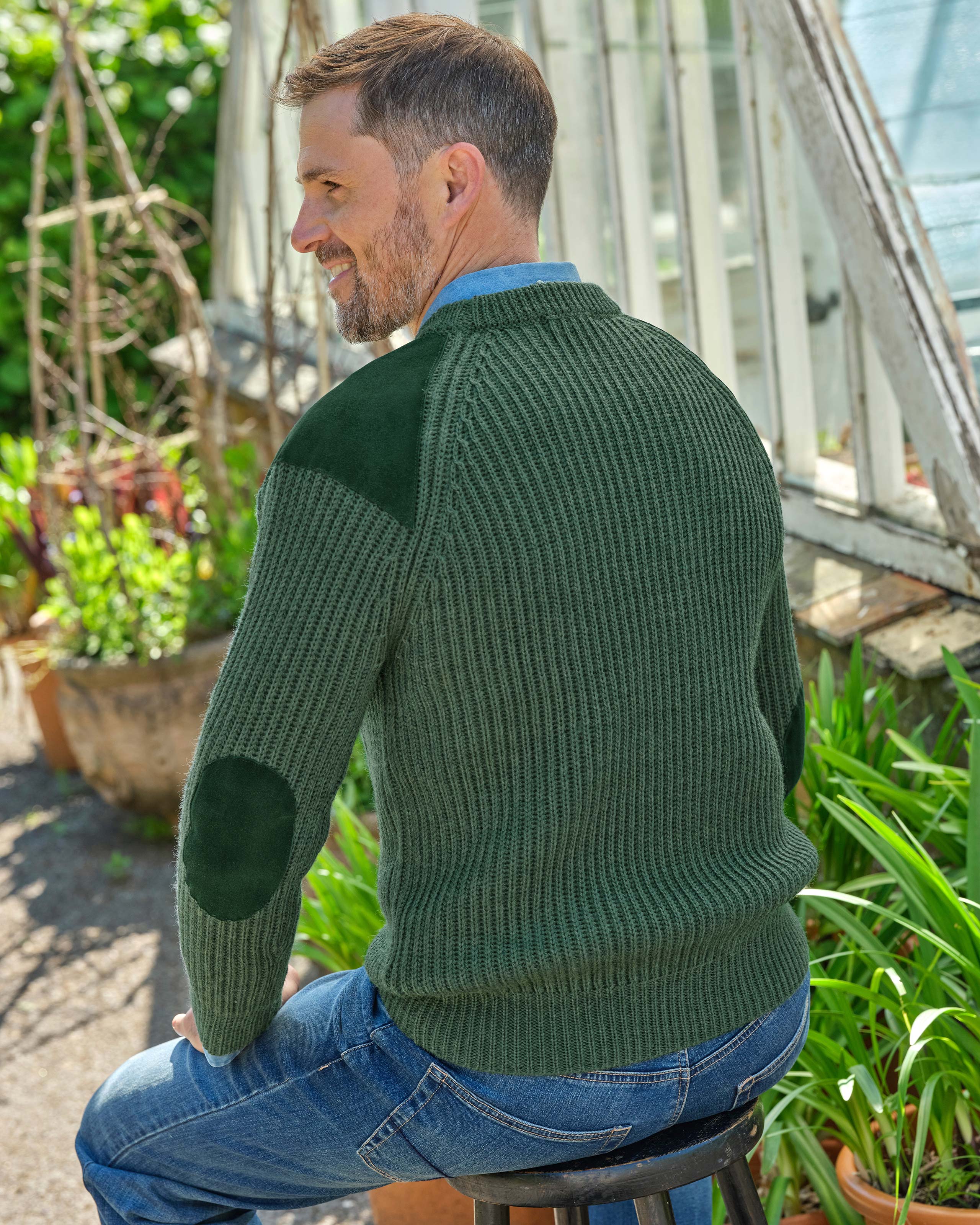 Deep Fern | 100% Pure Wool Countryman Jumper | WoolOvers UK