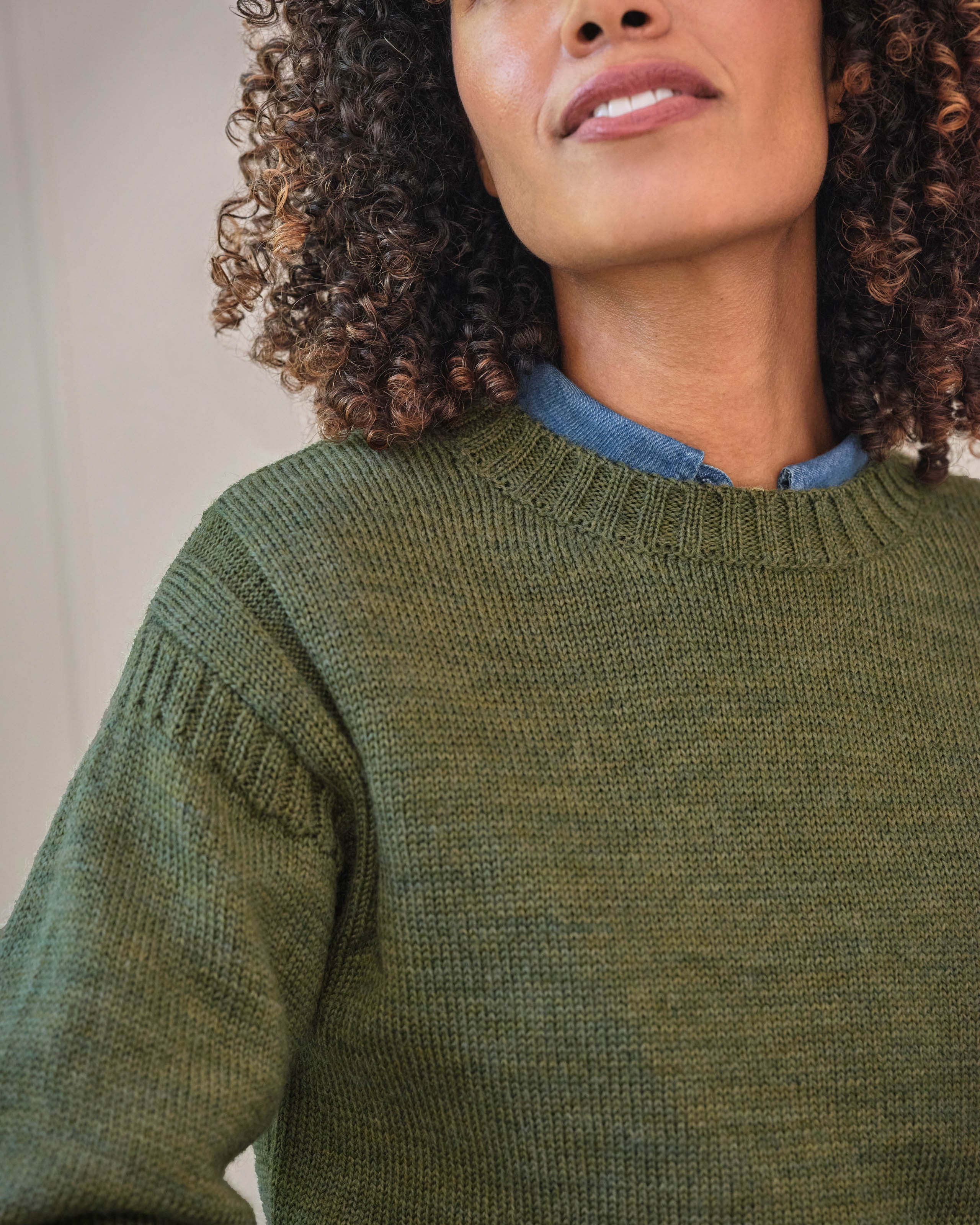 Moss Green | 100% Pure Wool Guernsey Sweater | WoolOvers US