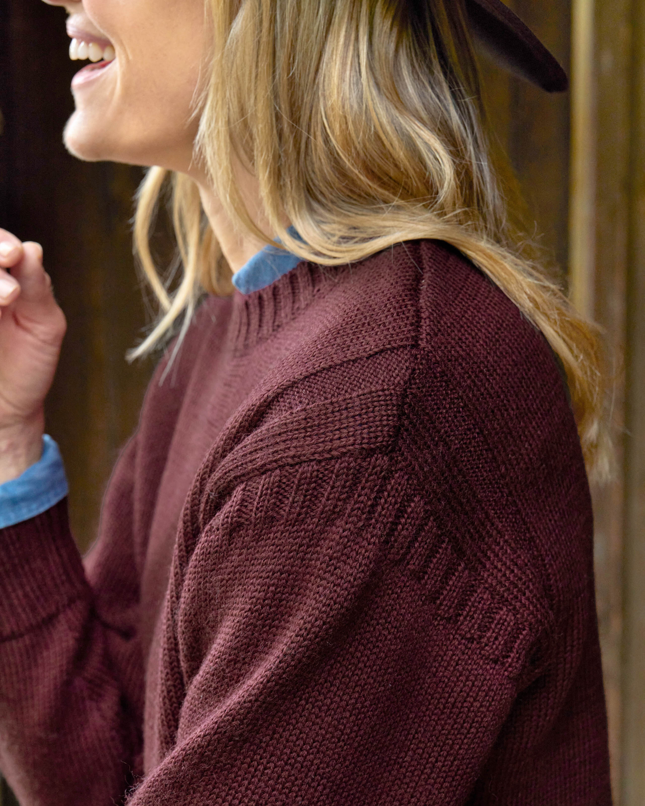 Cherry Chocolate | 100% Pure Wool Guernsey Jumper | WoolOvers AU
