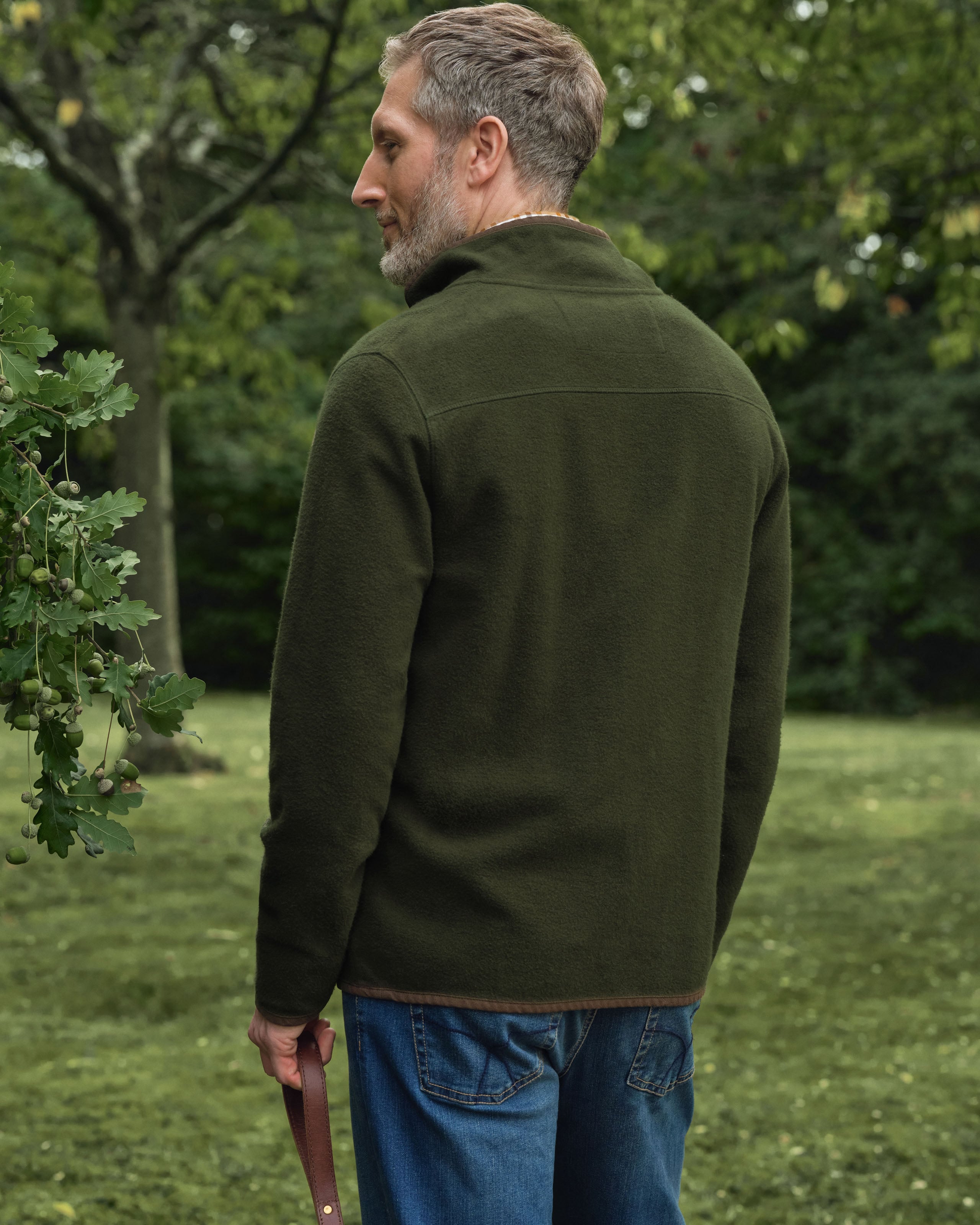 Dark Forest Green | Organic Cotton Full Zip Fleece | WoolOvers UK