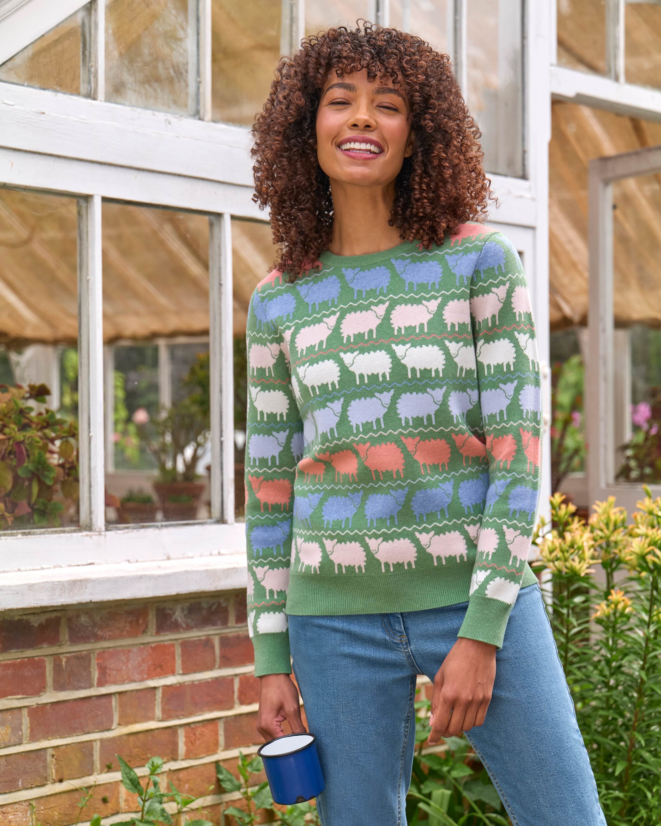 Grün Multi | Pullover mit Schaf-Motiv | WoolOvers DE