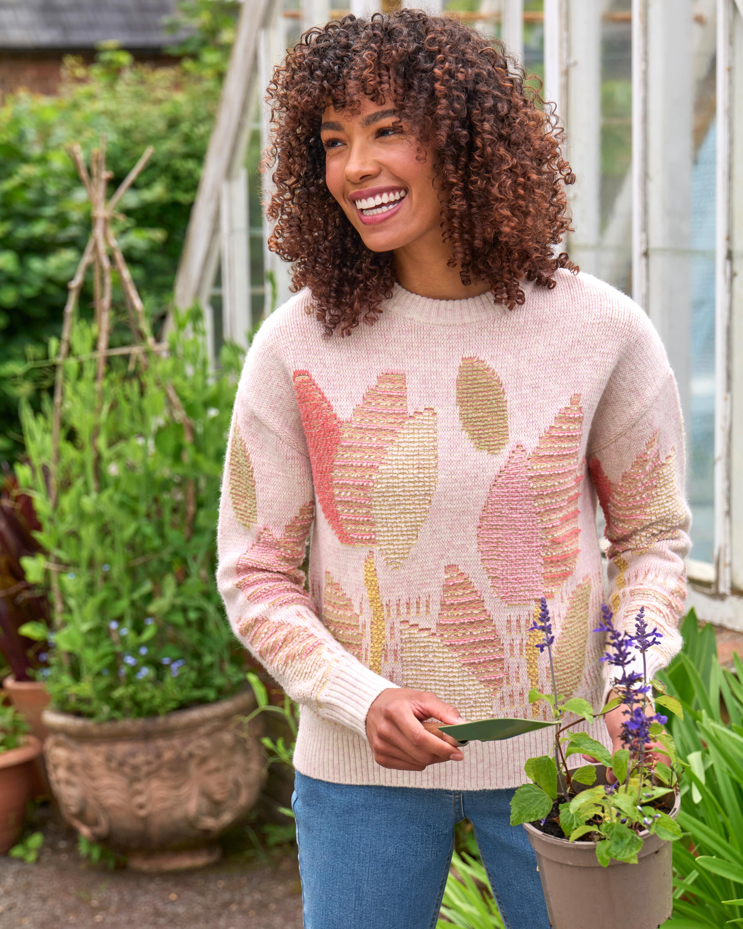 Multi | Garden Tapestry Sweater | WoolOvers US