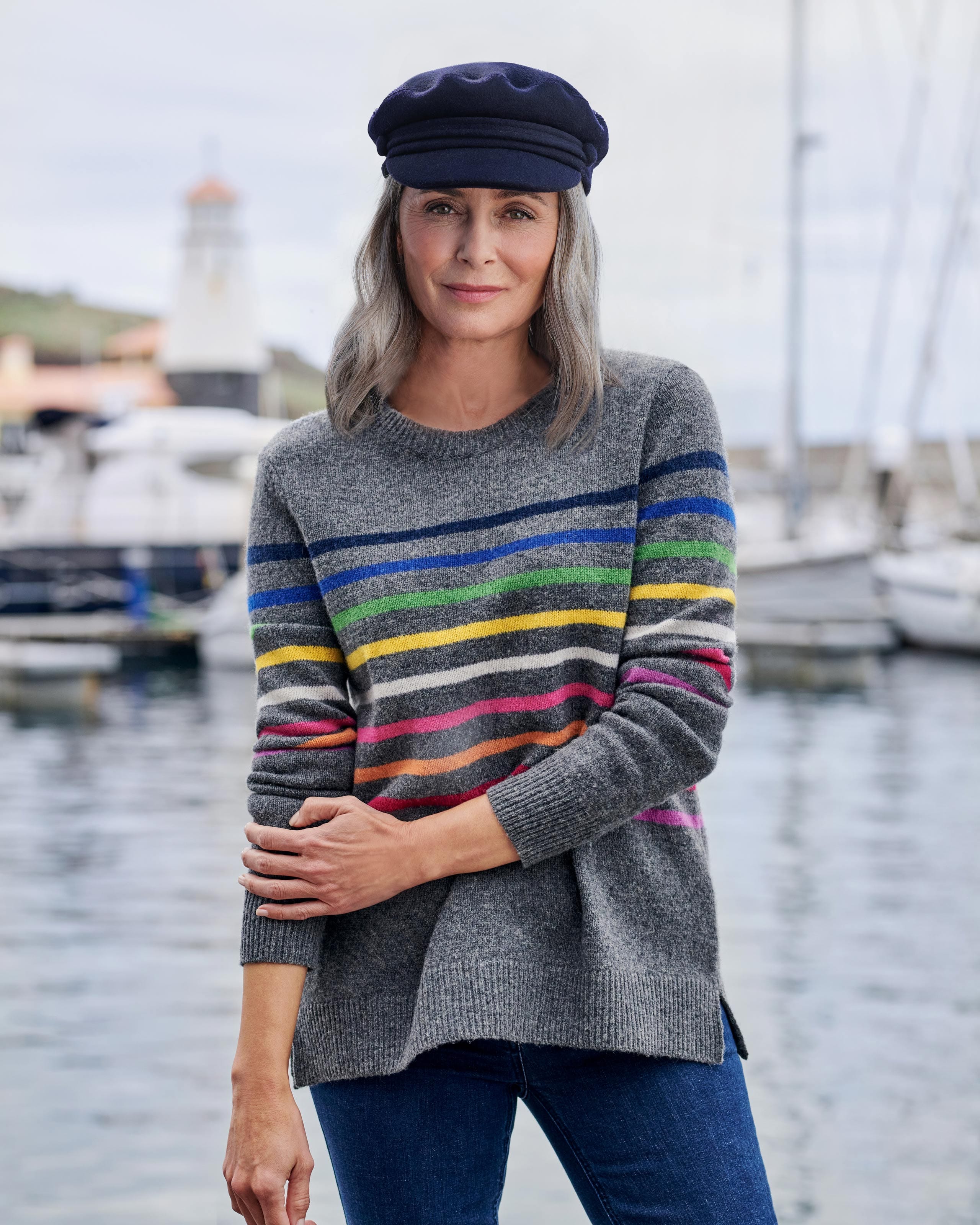 Rayures arc-en-ciel | Pull à rayures - Femme - Pure Laine d'Agneau ...