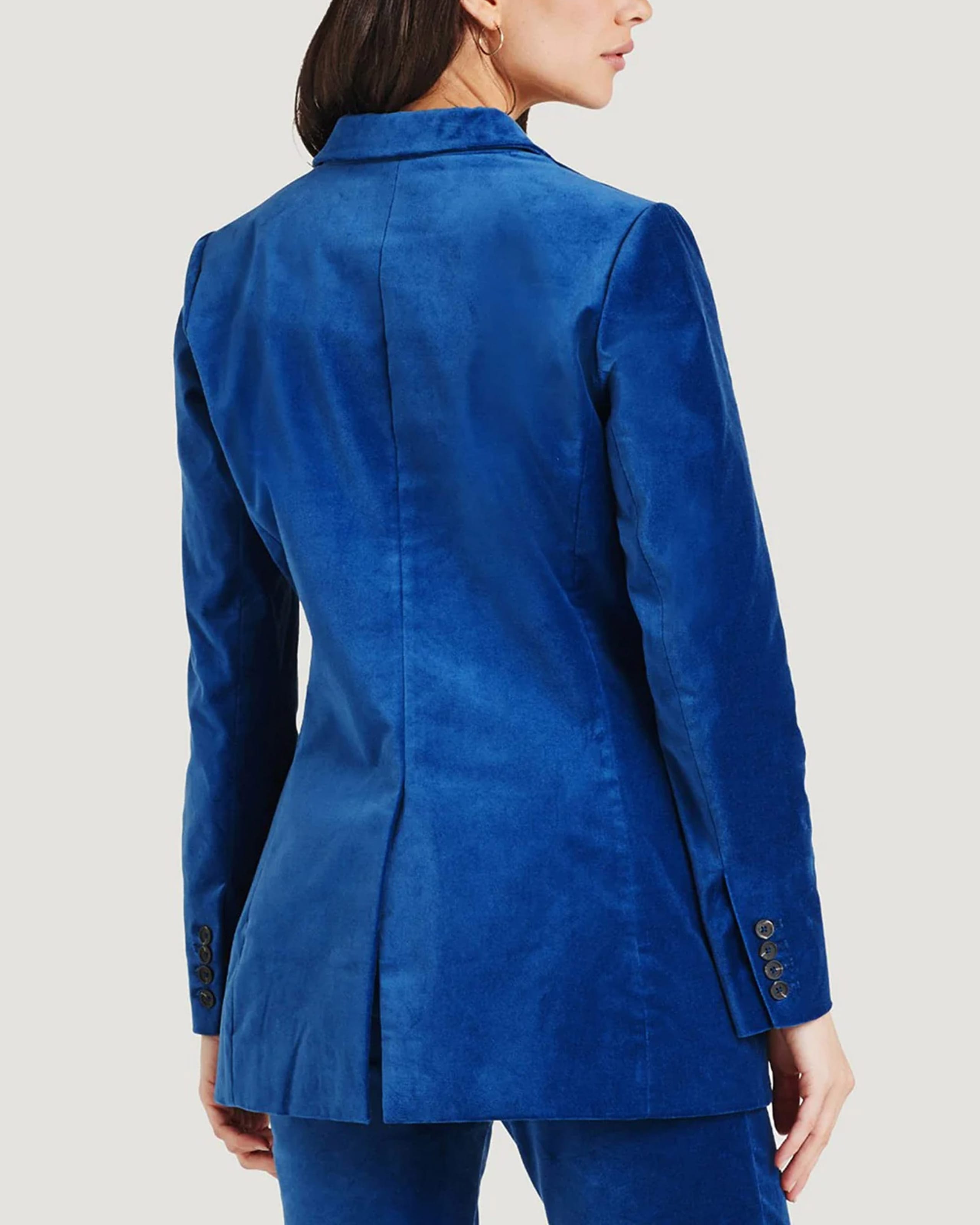 Dark Sapphire Blue | Alleegra Organic Cotton Velvet Jacket | WoolOvers UK