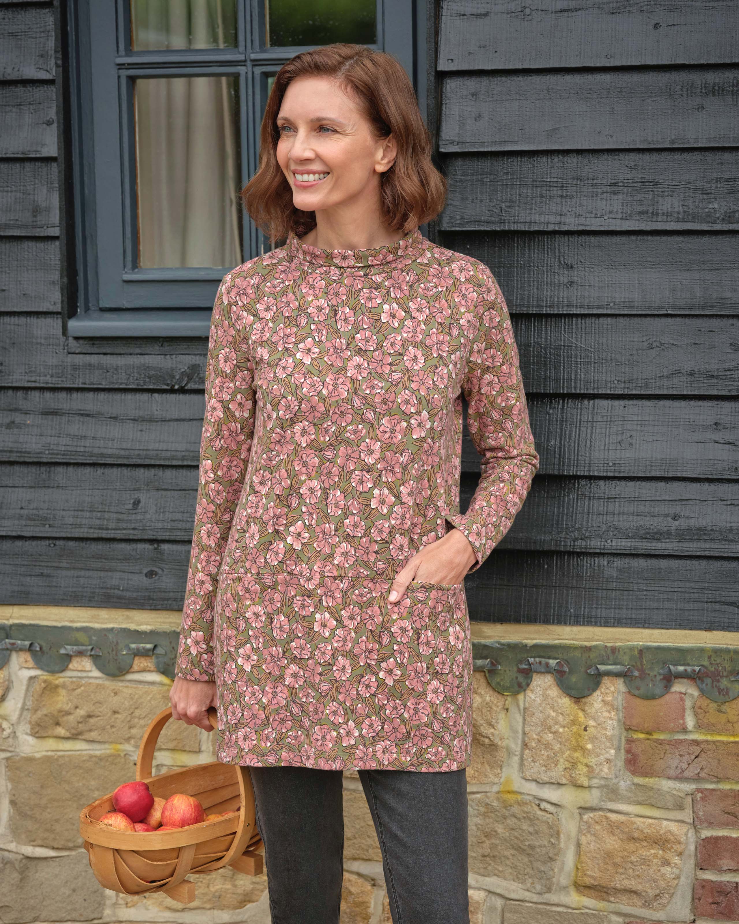 Fig Tree Print | Printed Jersey Tunic | WoolOvers UK