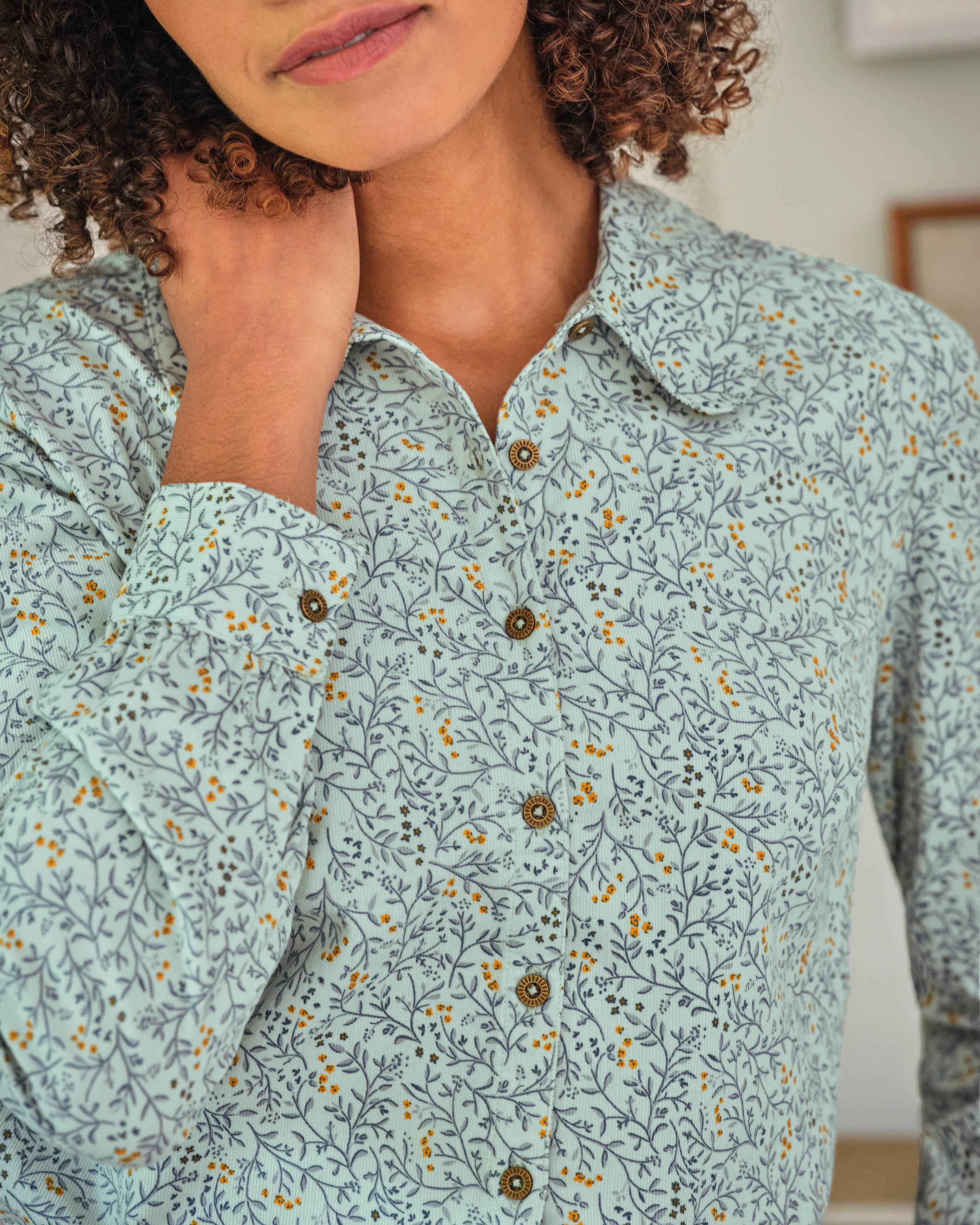 Dainty Vine Print | Classic Printed Cord Shirt | WoolOvers AU
