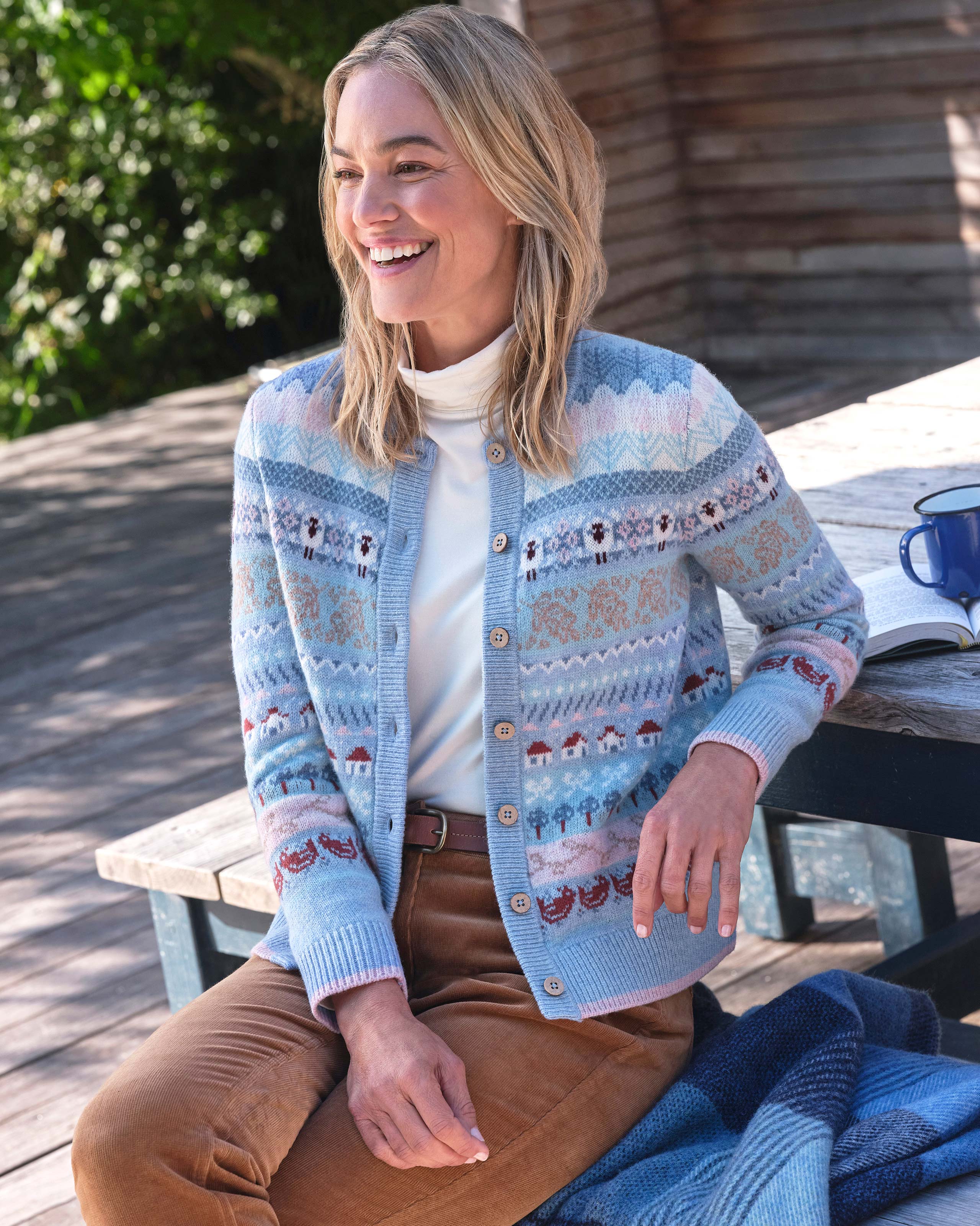 Multi | Countryside Walks Cardigan | WoolOvers US