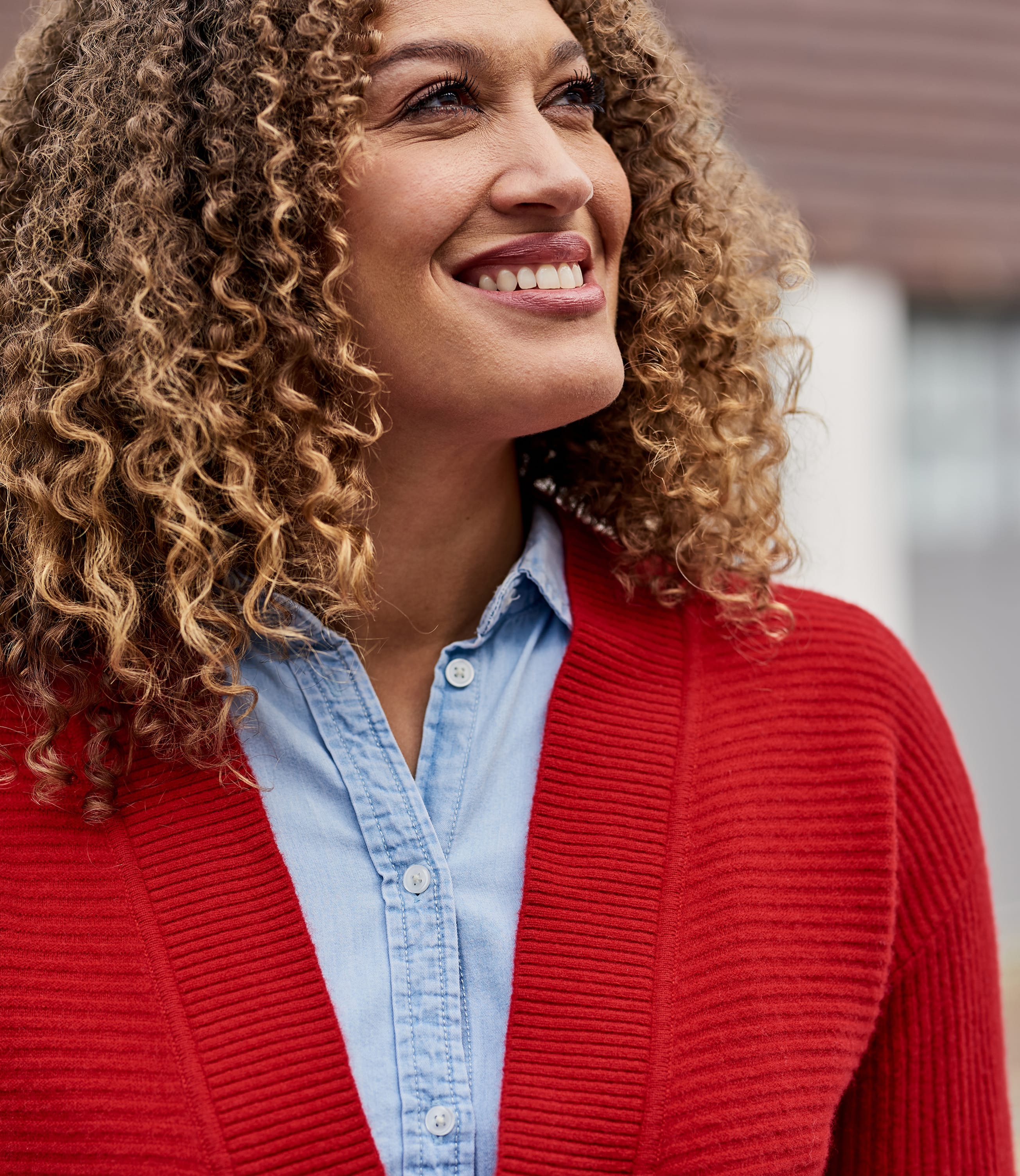 Red Womens Cashmere Merino Ribbed Cardigan Woolovers Au