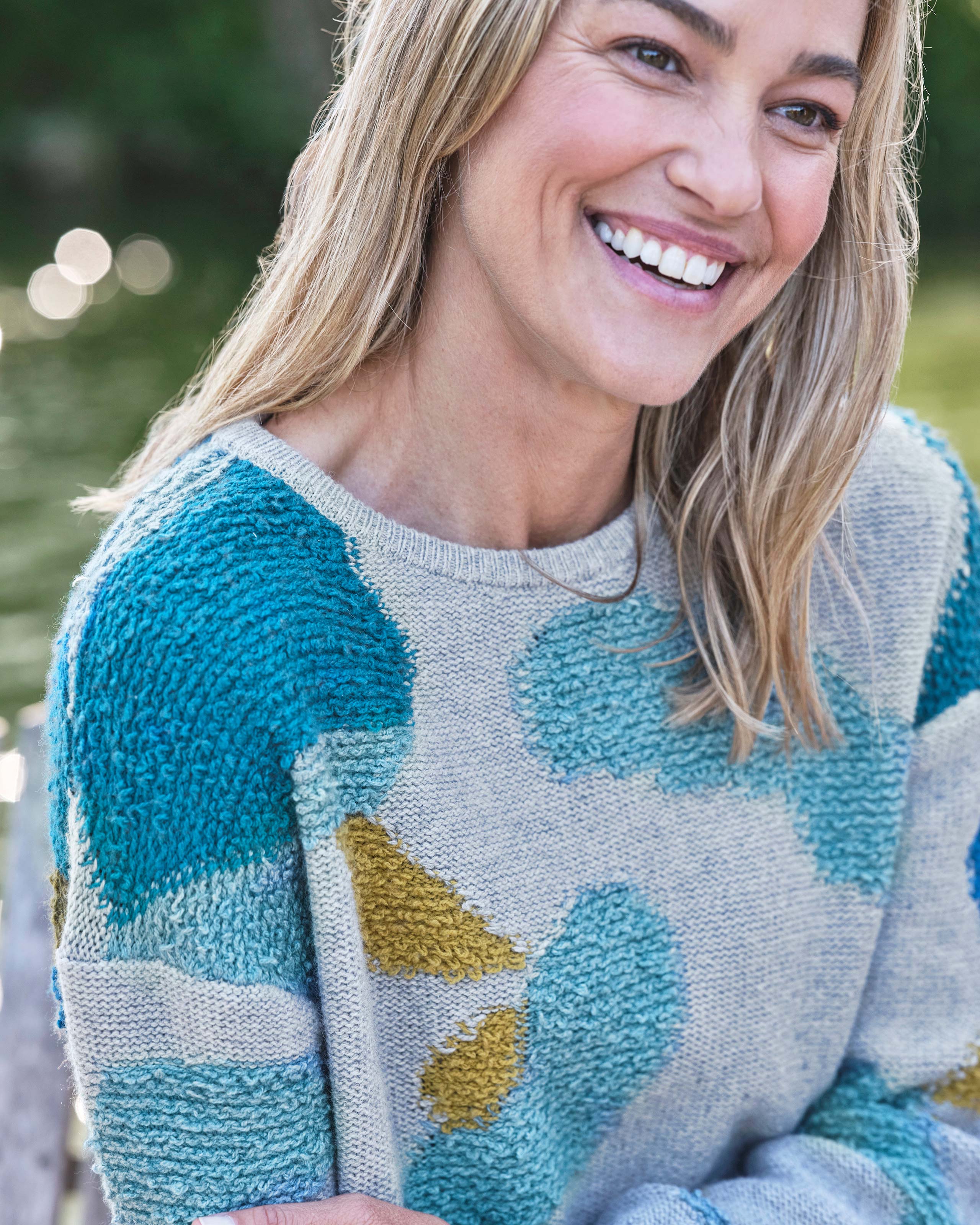 Grey Multi | Womens Textured Abstract Sweater | WoolOvers US
