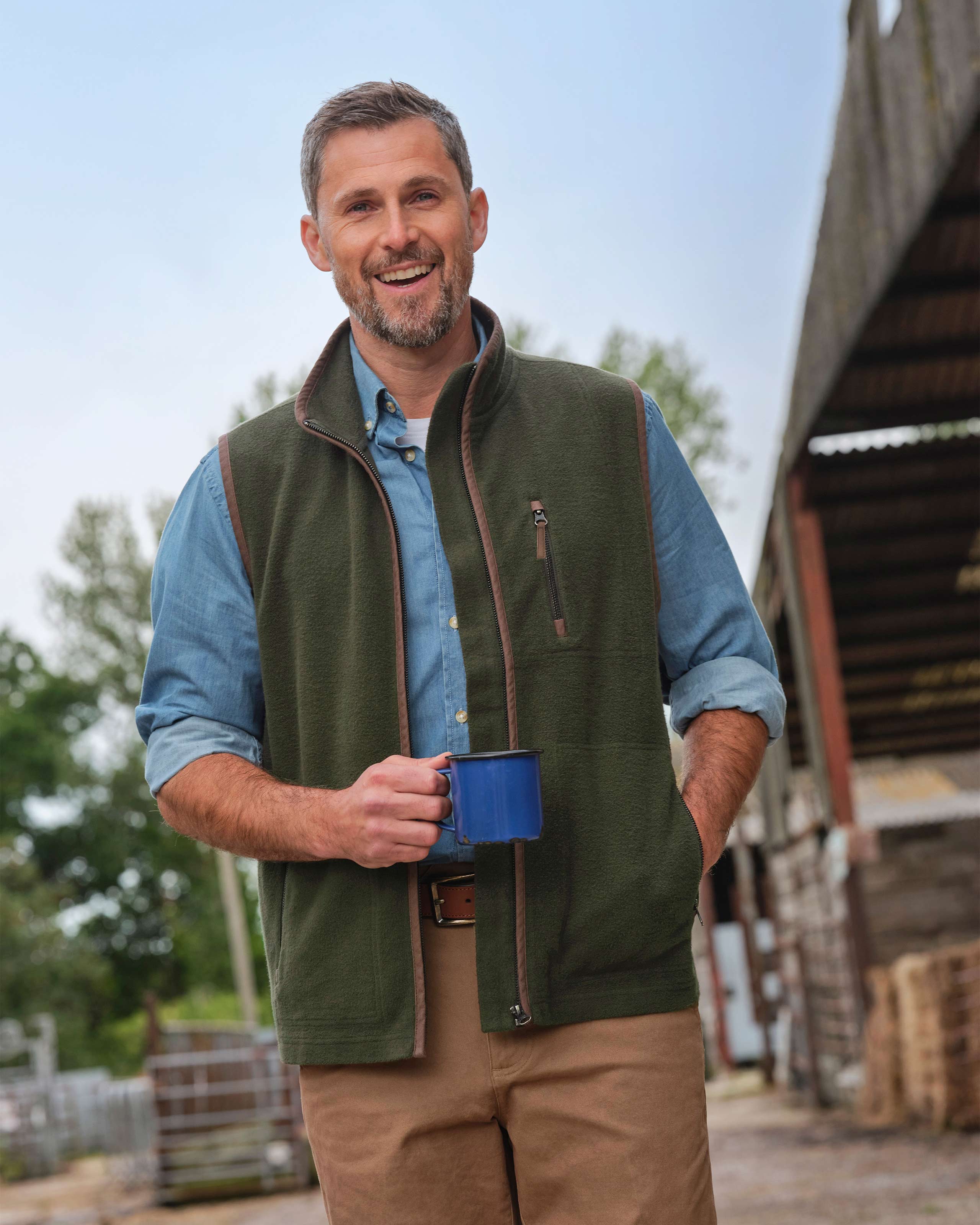 Dark Forest Green | Fleece Gilet | WoolOvers UK