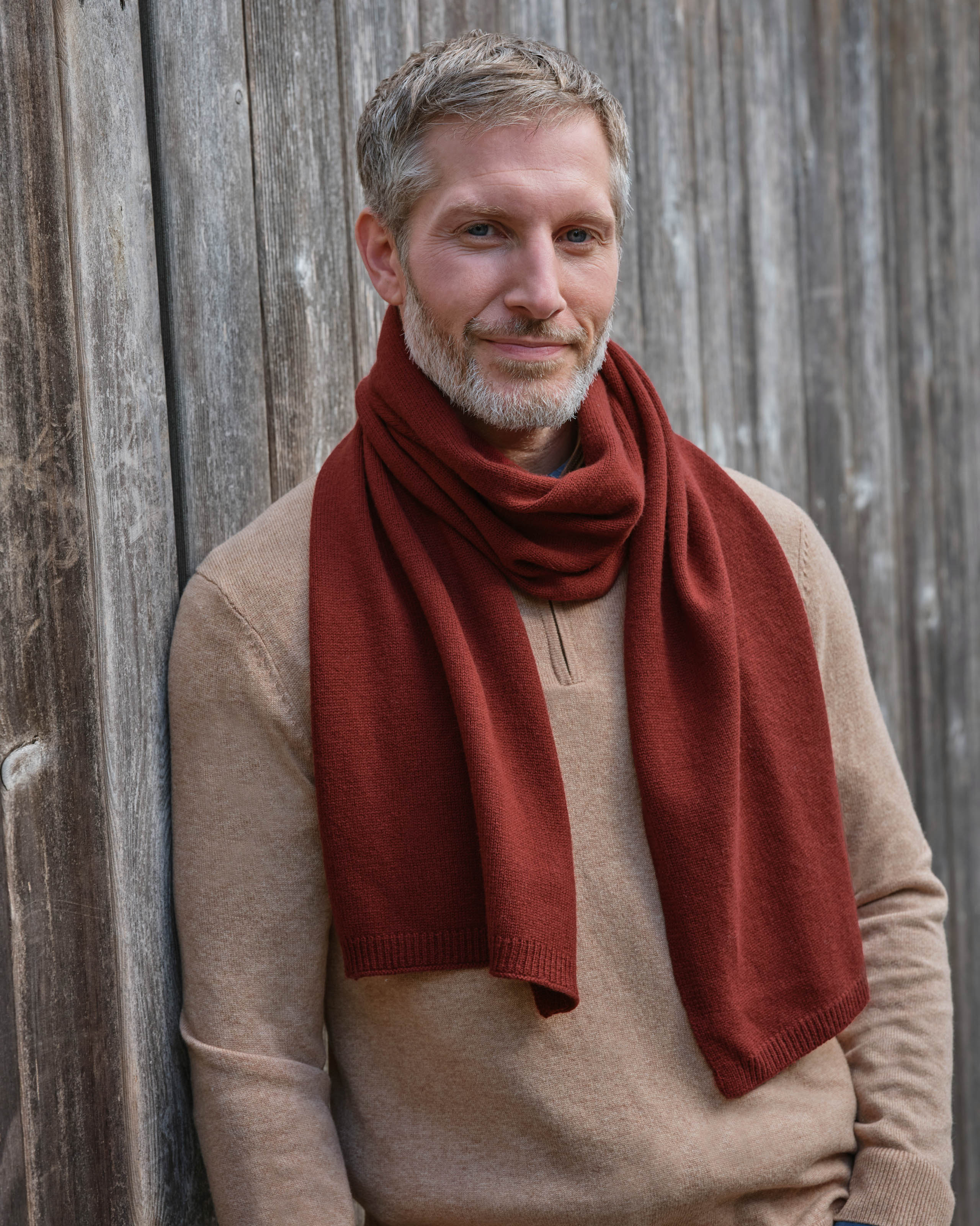 Black | Mens Cashmere Merino Scarf | WoolOvers US