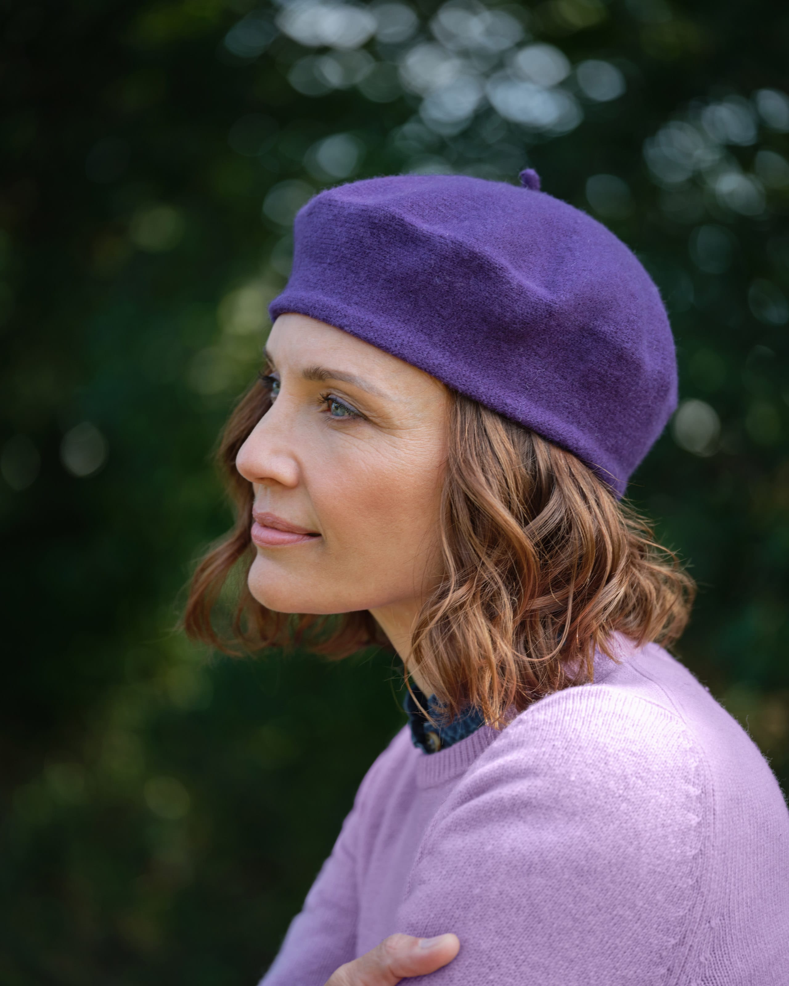 Grape | Classic Wool Beret | WoolOvers UK