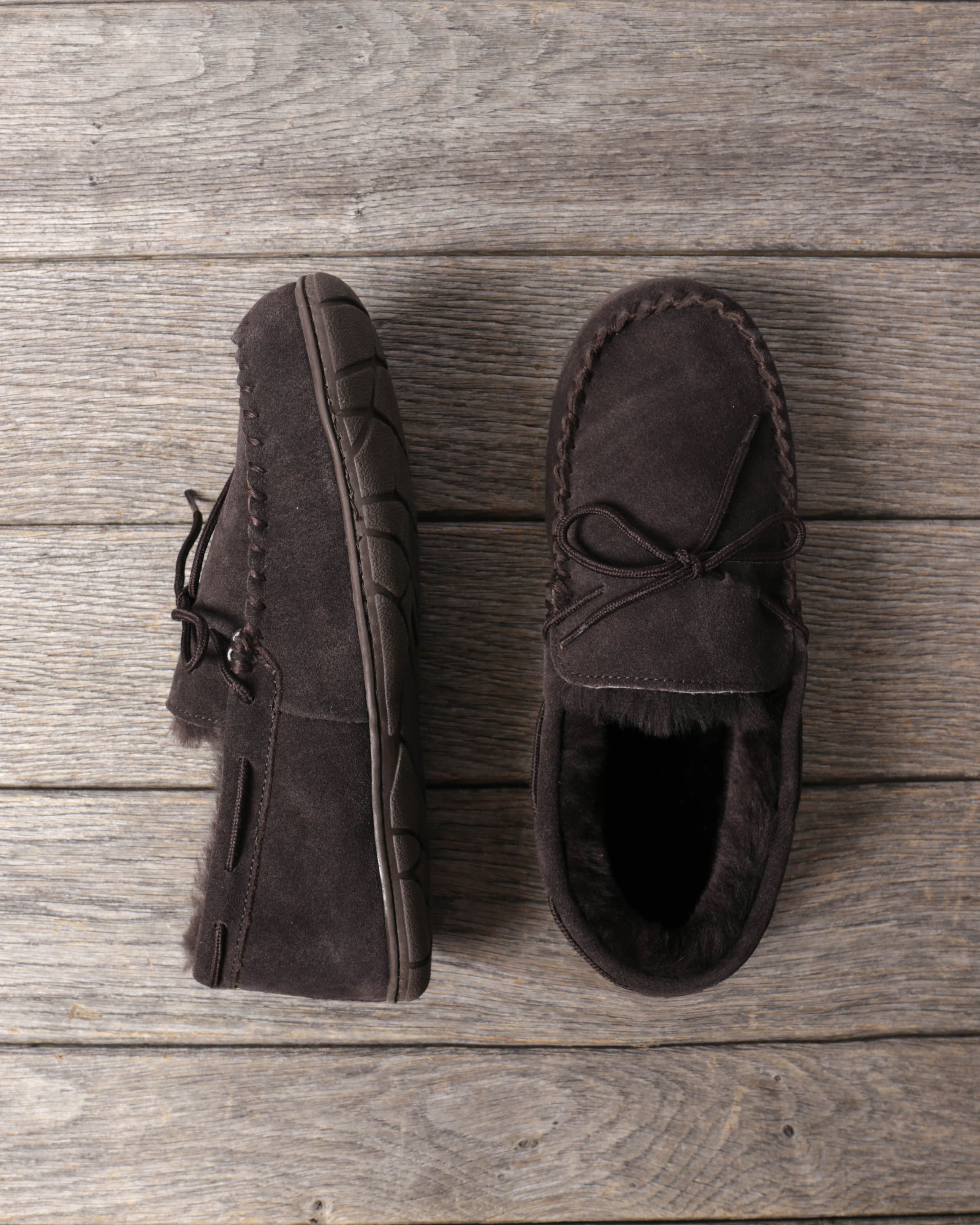 Chocolate | Mens Hard Sole Moccasin | WoolOvers US