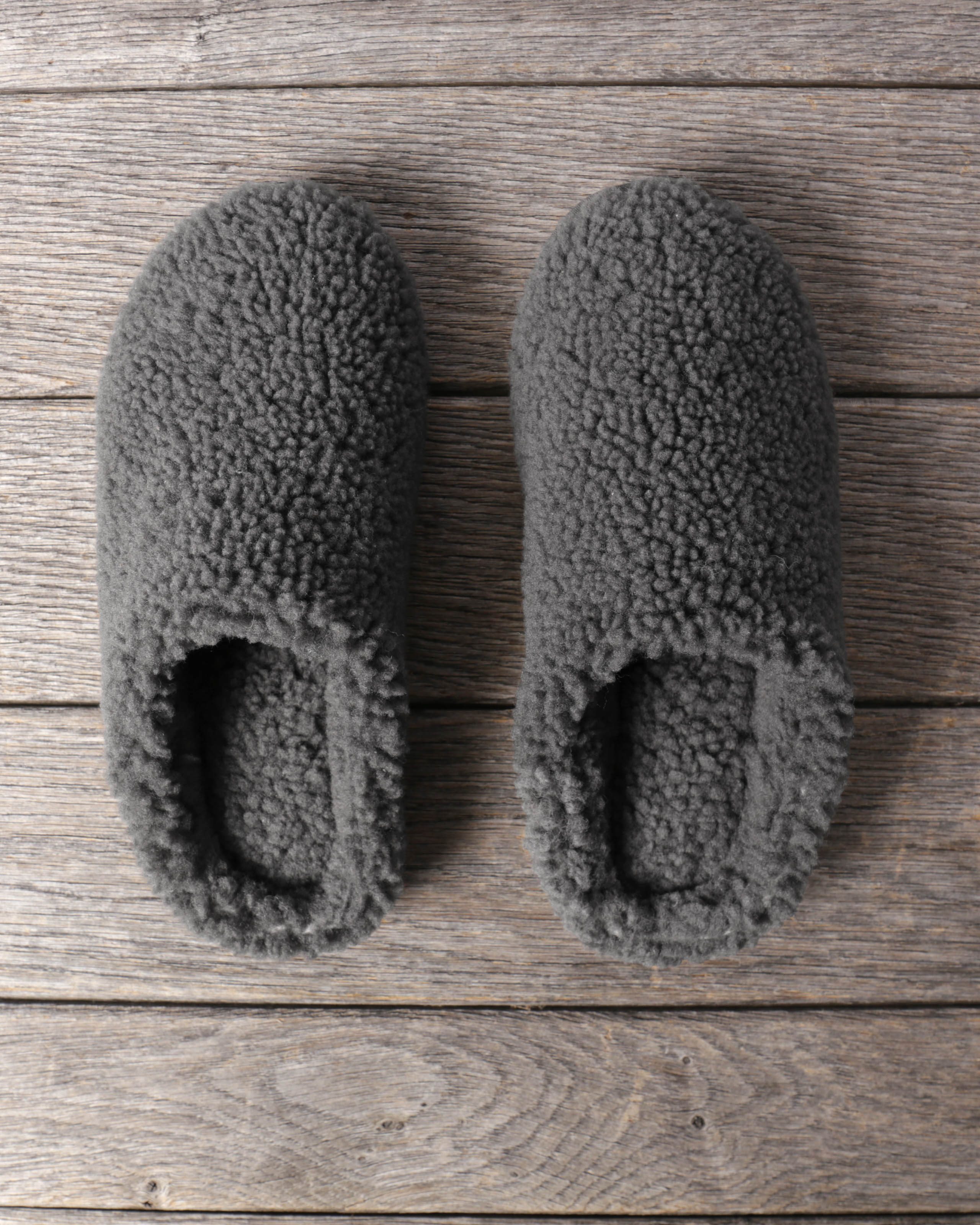 Grey | Curly Sheepskin Mule | WoolOvers UK