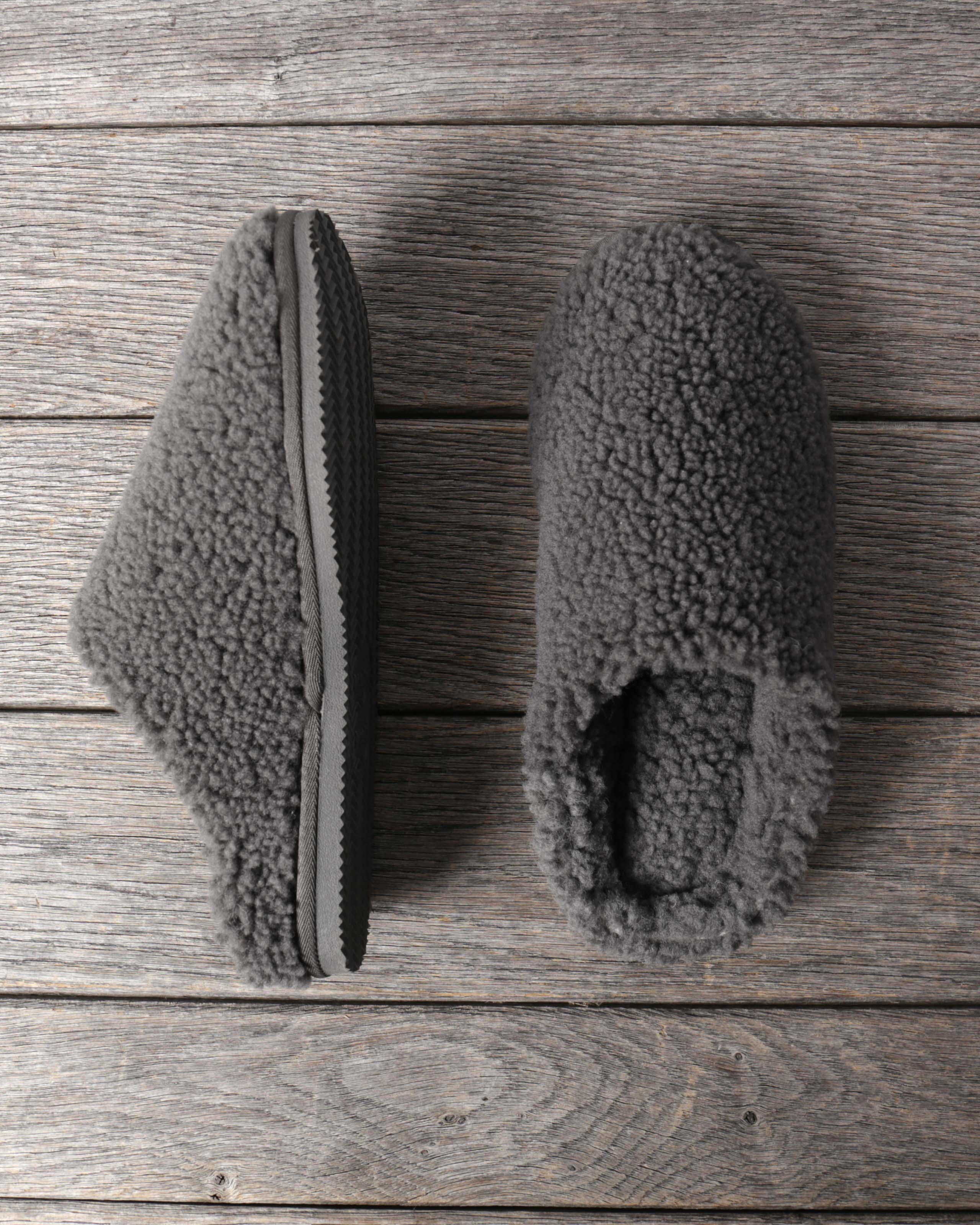 Grey | Curly Sheepskin Mule | WoolOvers US