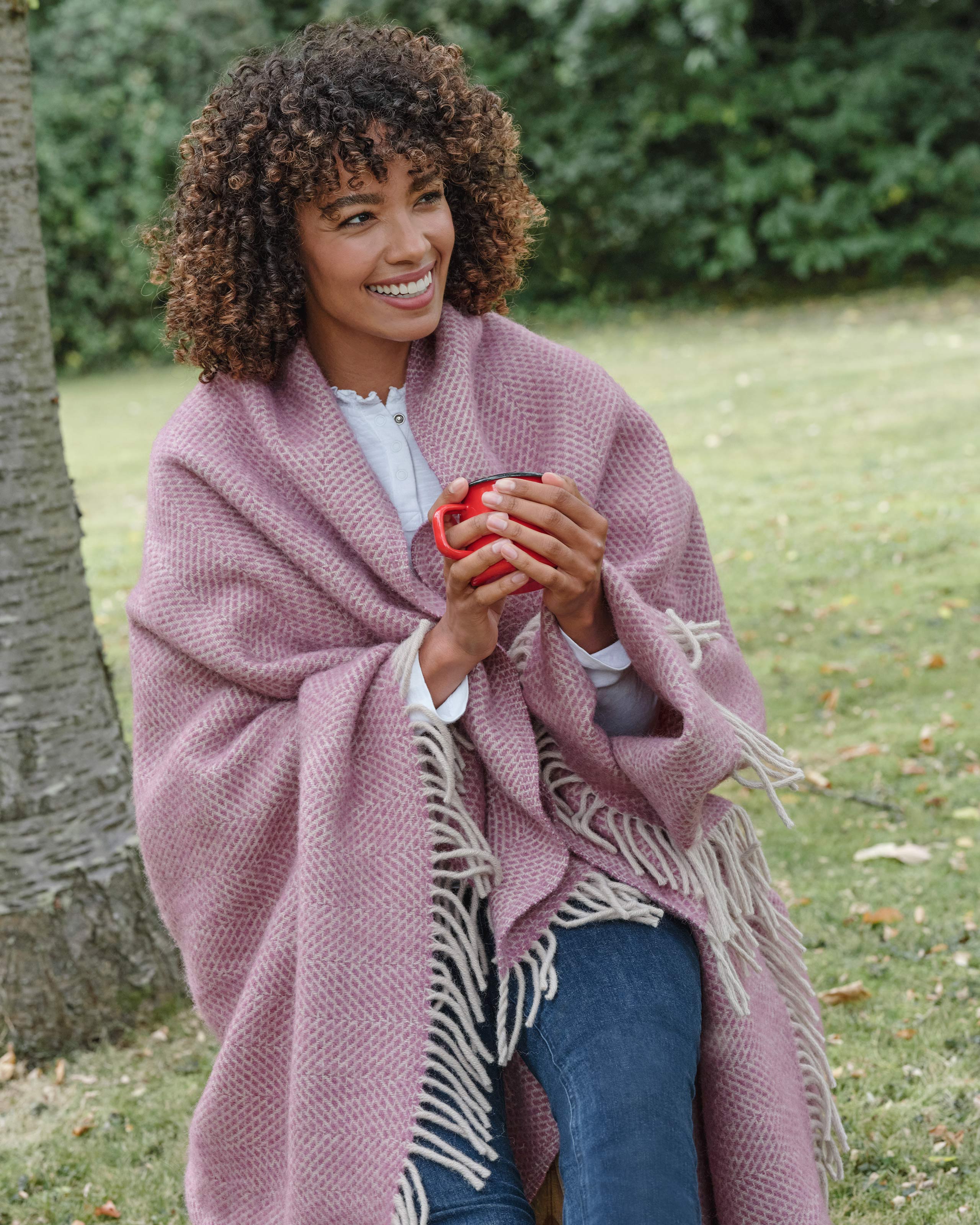 Mulberry/Pearl Pure Wool | Pure Wool Beehive Throw