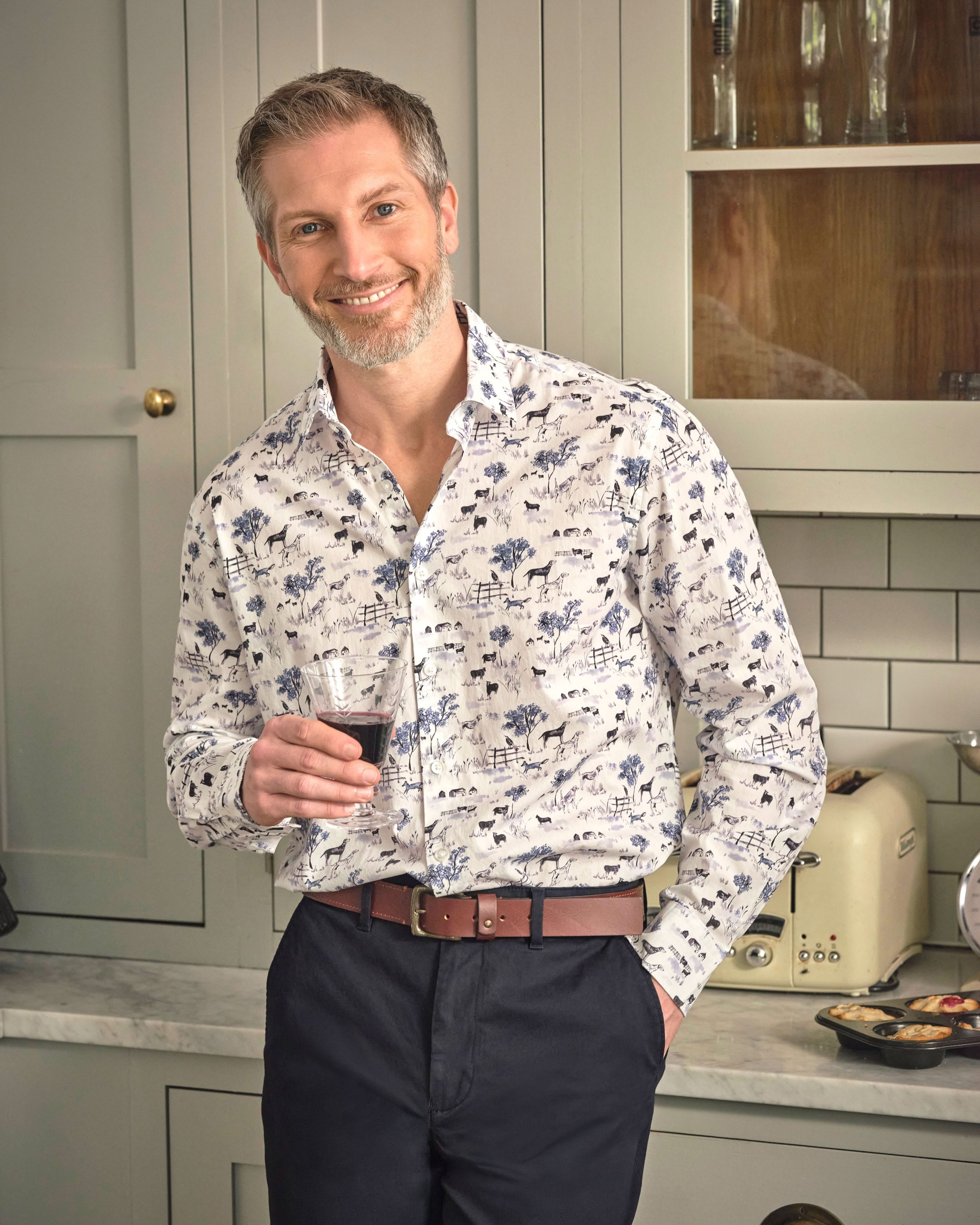 Country Scene Print | Printed Long Sleeve Shirt | WoolOvers UK