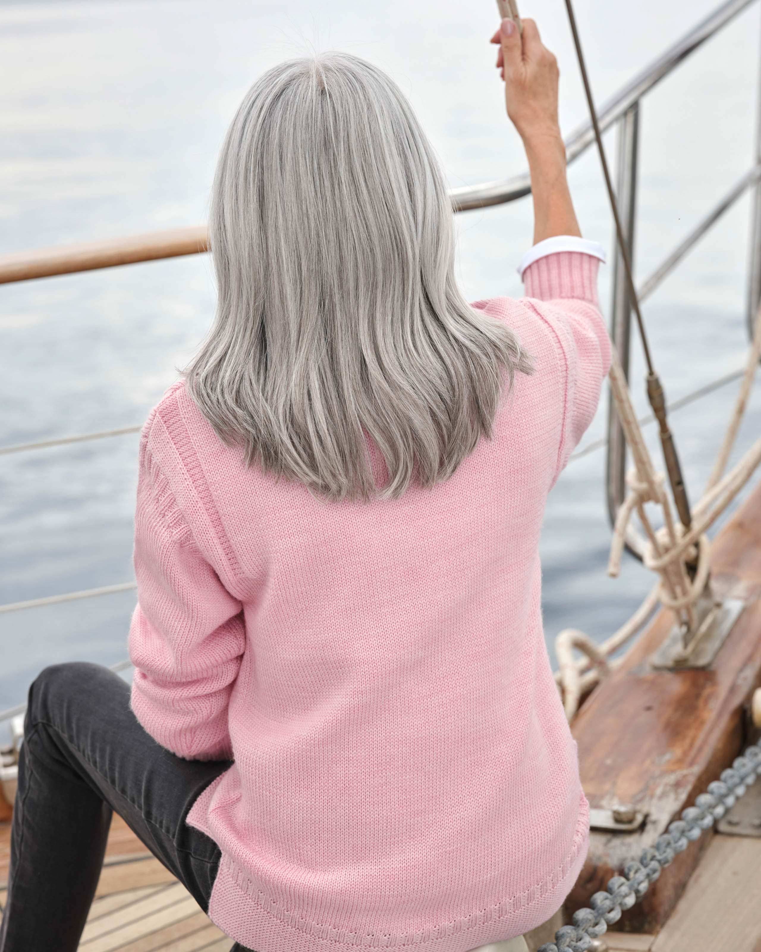 Primrose Pink | 100% Pure Wool Guernsey Jumper | WoolOvers UK
