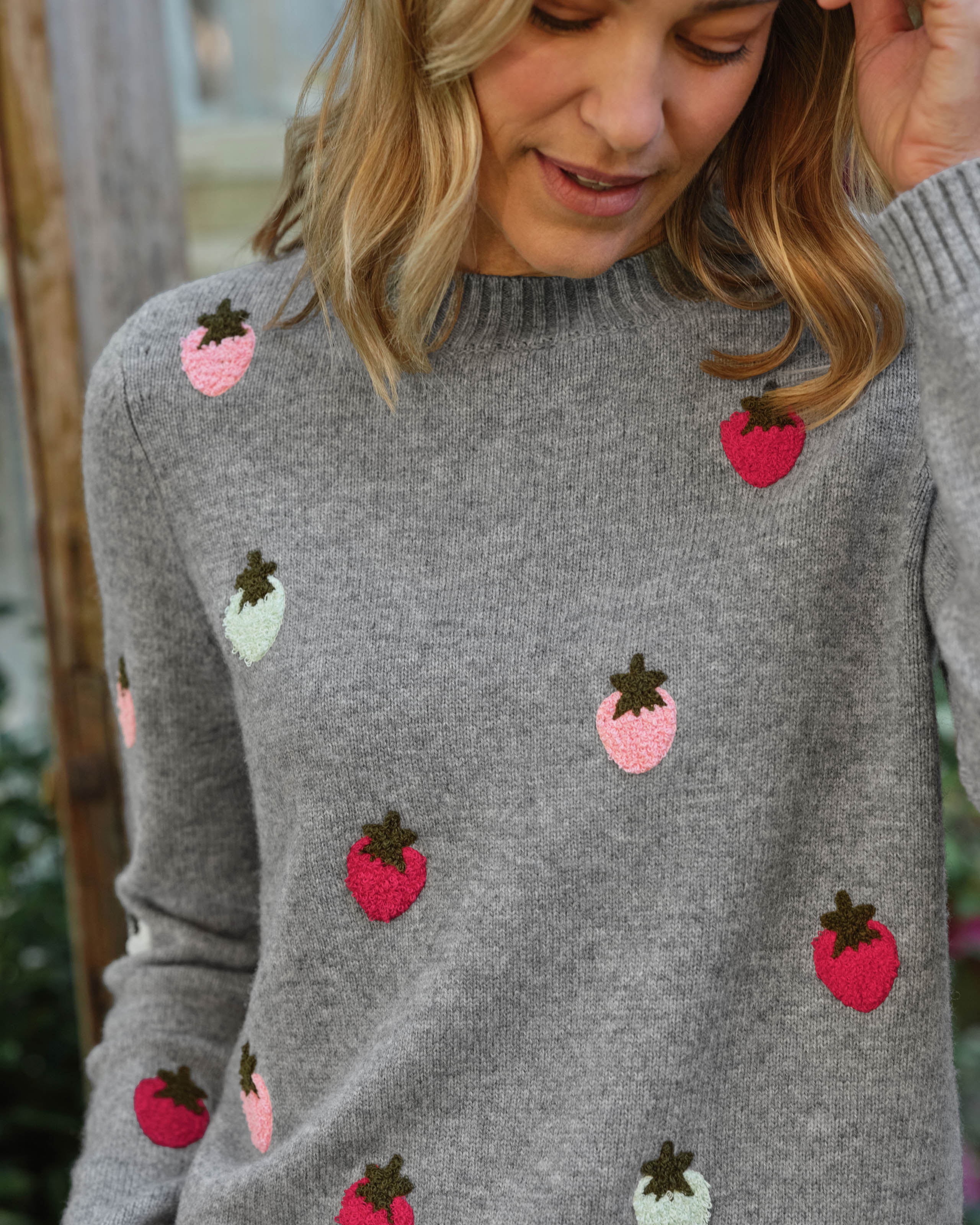 Grey Base | Strawberry Jumper | WoolOvers UK