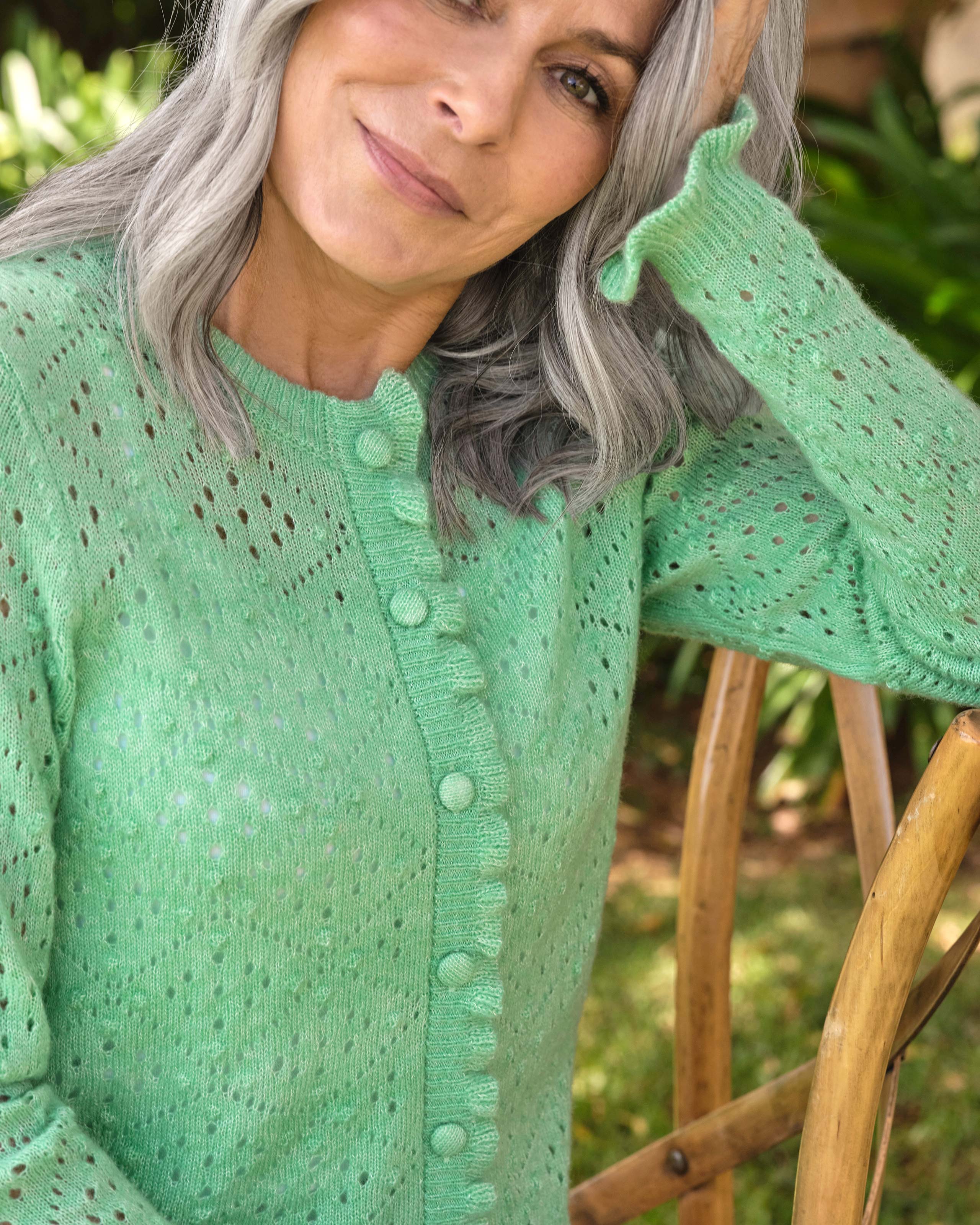 Pretty Green | Frill Cardigan | WoolOvers US