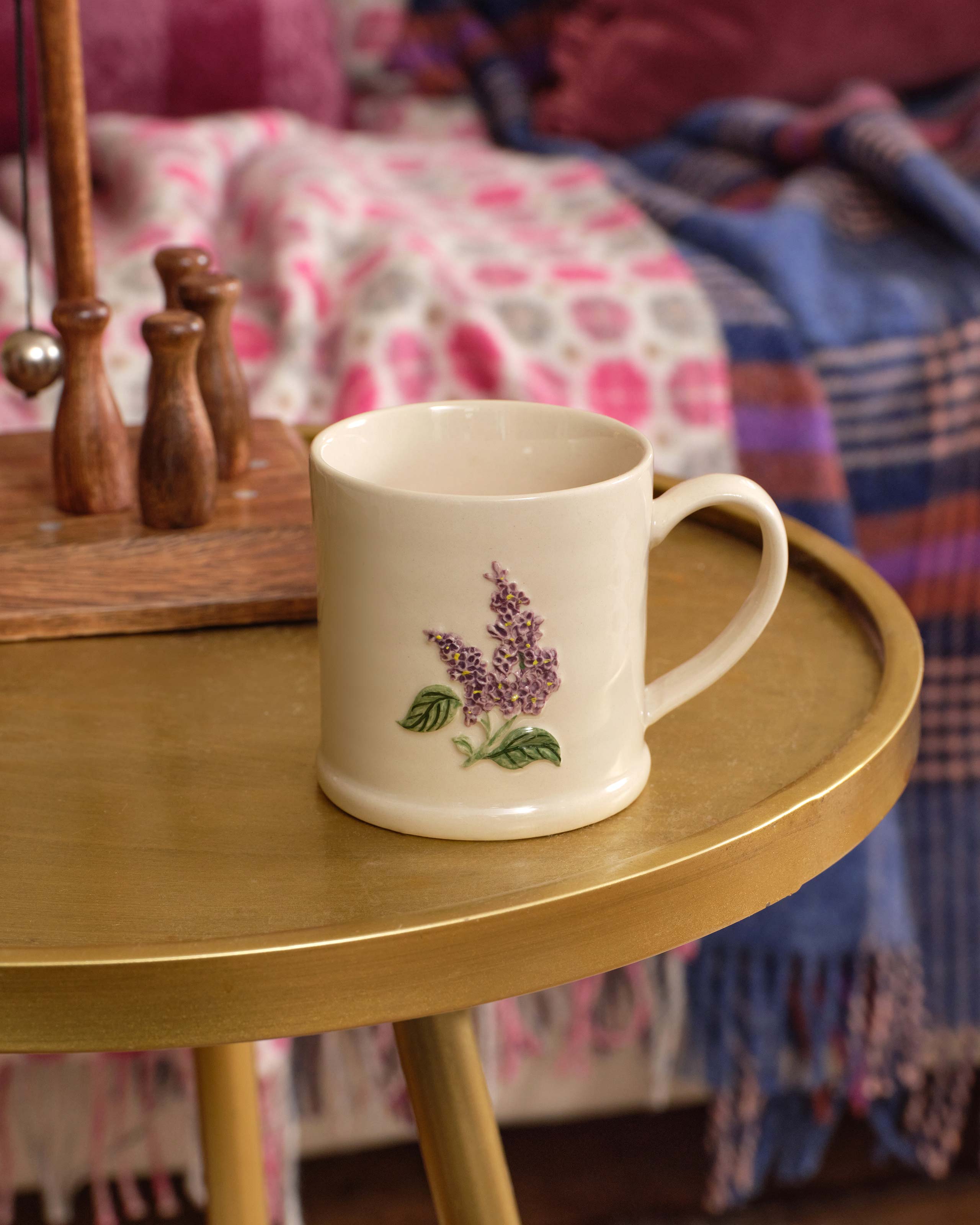 Lilac Flower | Embossed Mug | WoolOvers UK