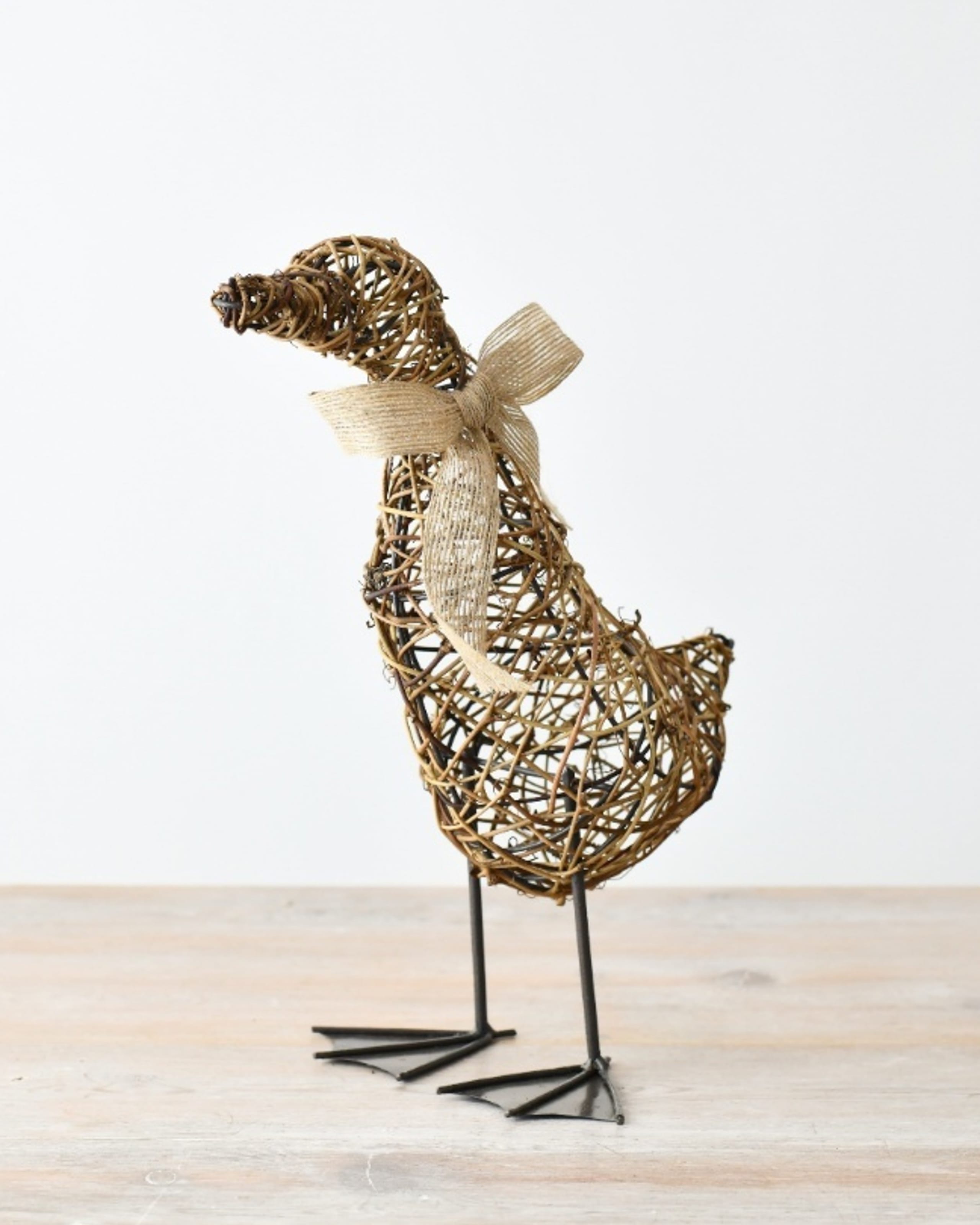 Natural | Rattan Duck With Bow | WoolOvers UK