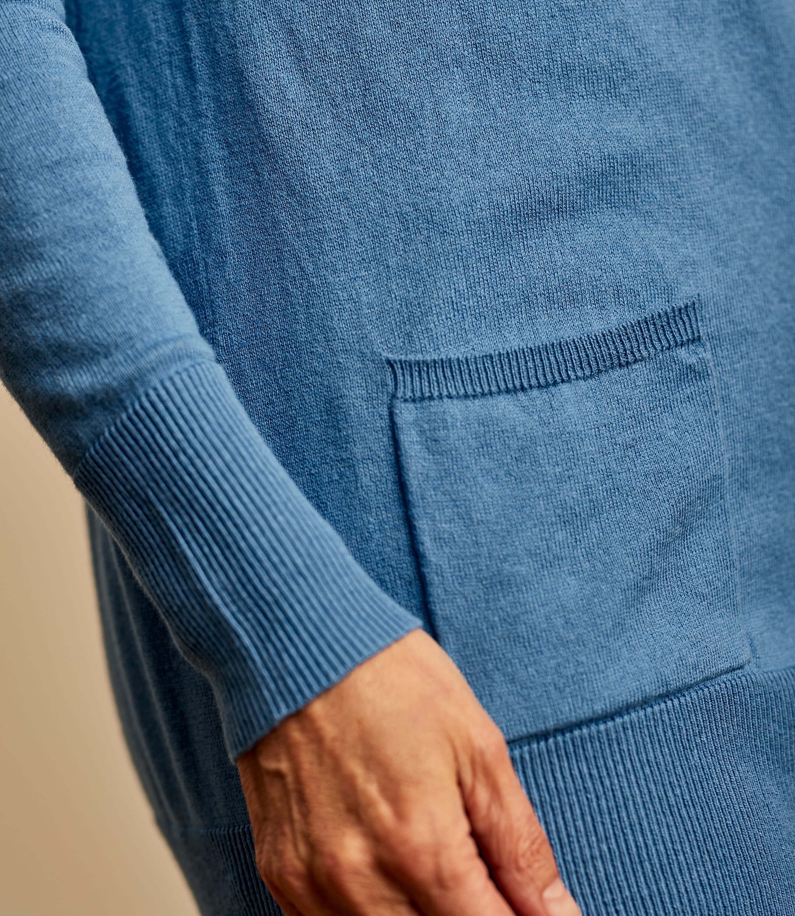 Cadet Blue | Silk & Cotton Long Cardigan | WoolOvers AU