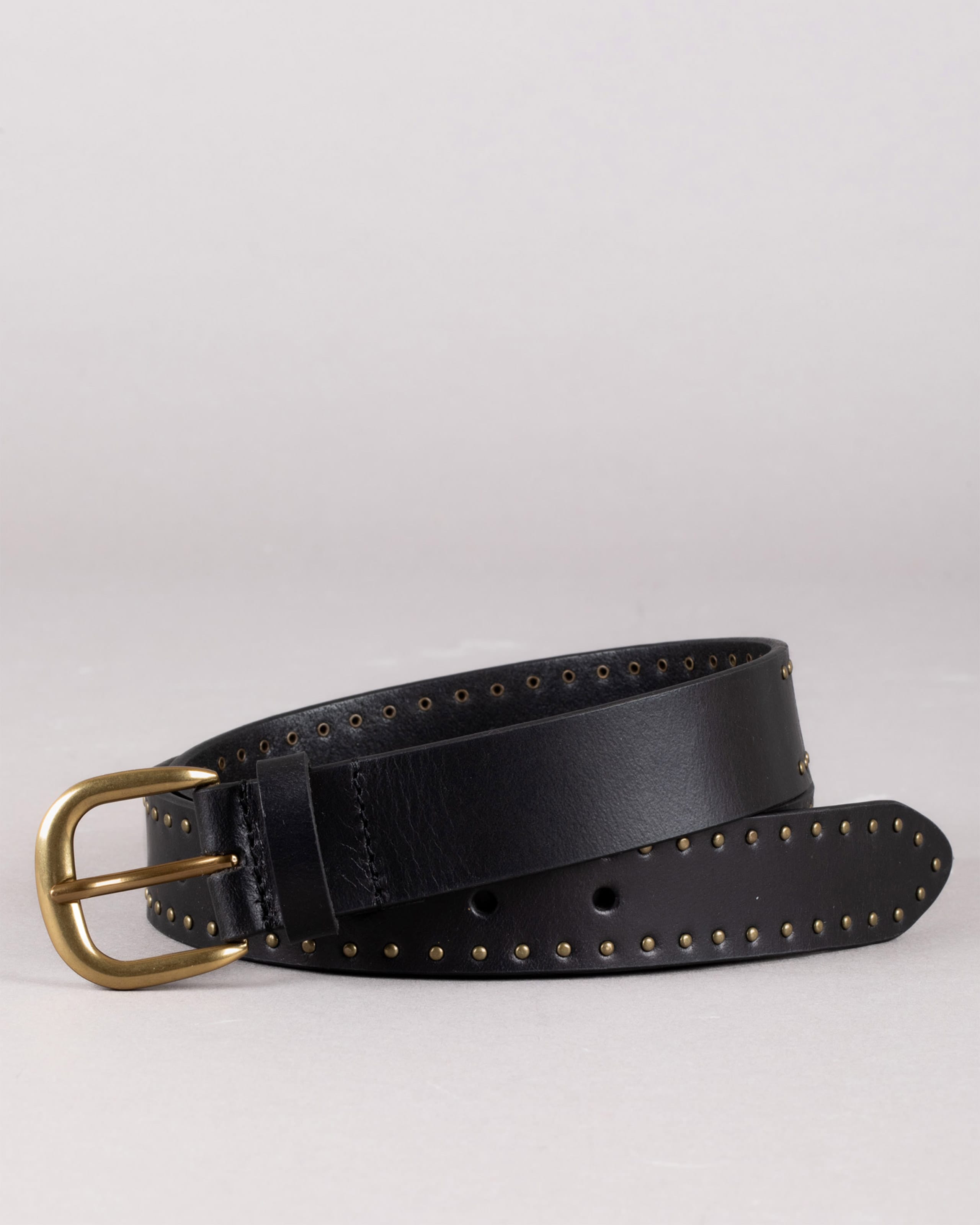Black | Sandale Studded Leather Belt | WoolOvers UK