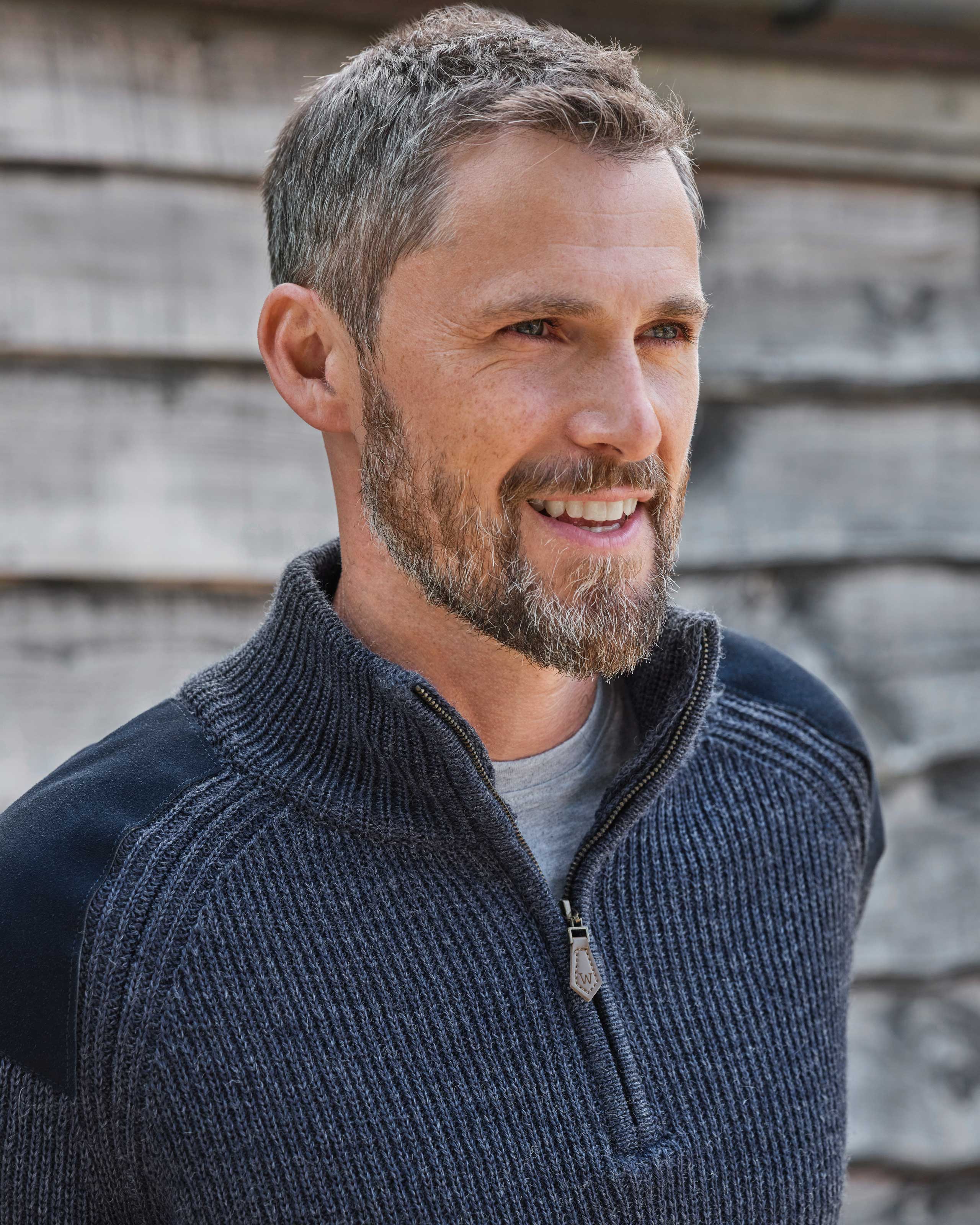 Denim Marl | 100% Pure Wool Hill Walker Jumper | WoolOvers UK