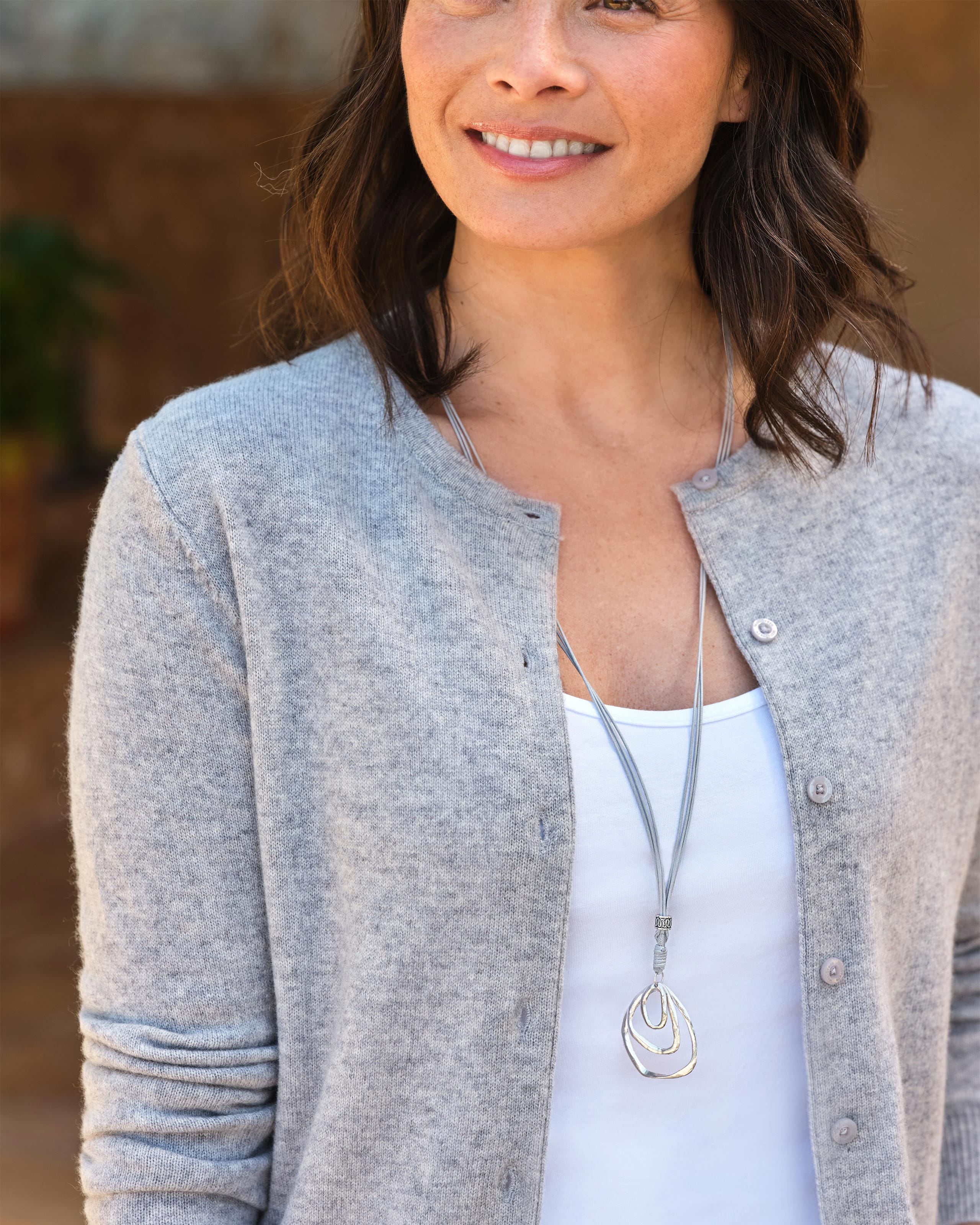 Marble | Cashmere Merino Crew Neck Cardigan | WoolOvers AU