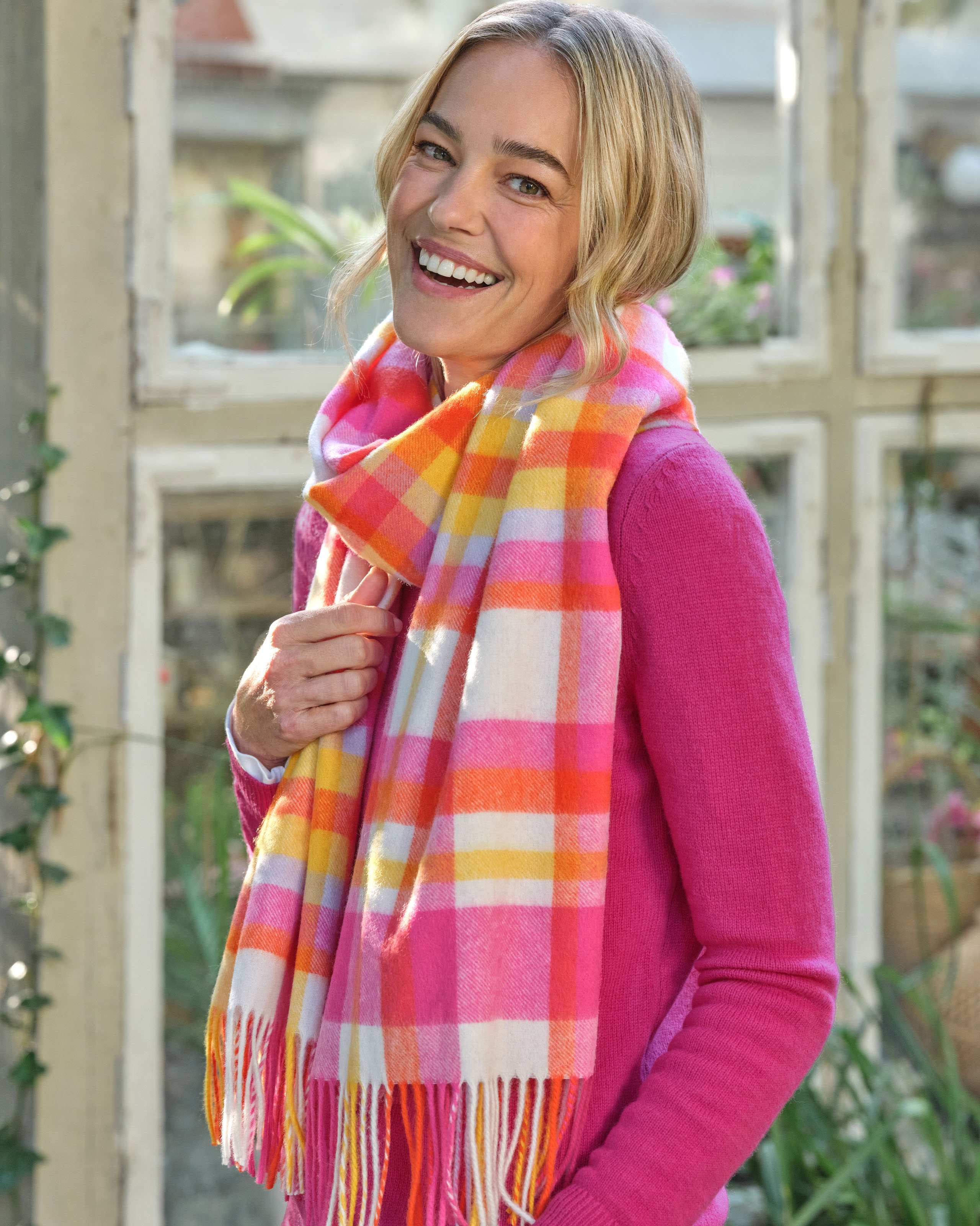 Rio | Happy Check Scarf | WoolOvers UK