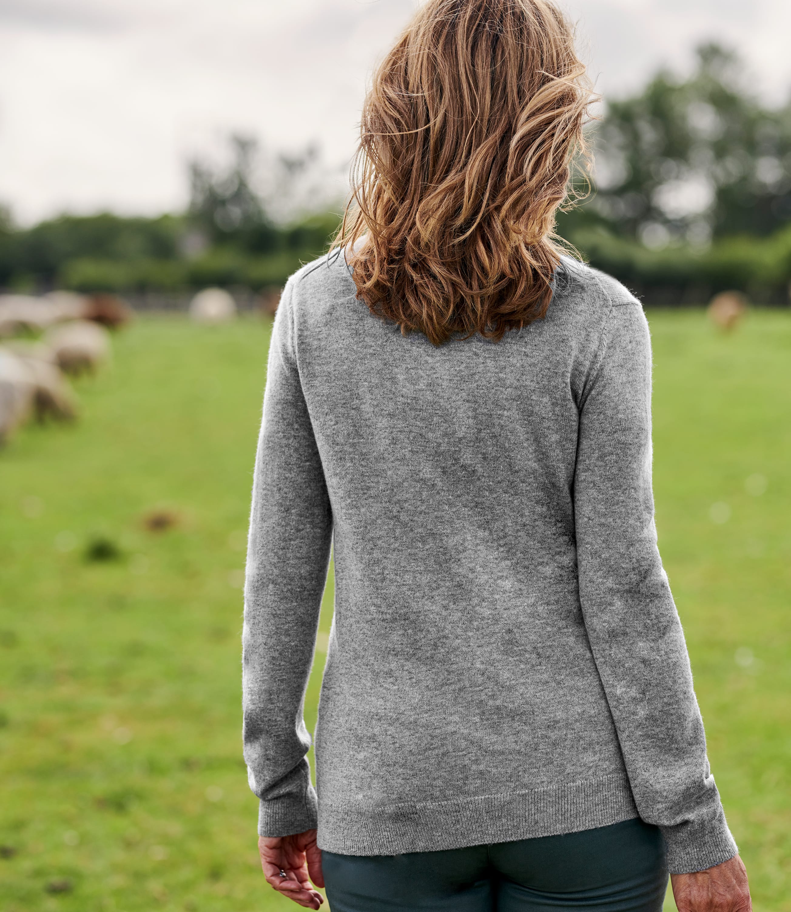 Grey Marl Womens Cashmere Merino Half Zip Sweater WoolOvers US Grey Marl Womens Cashmere Merino Half Zip Sweater WoolOvers US