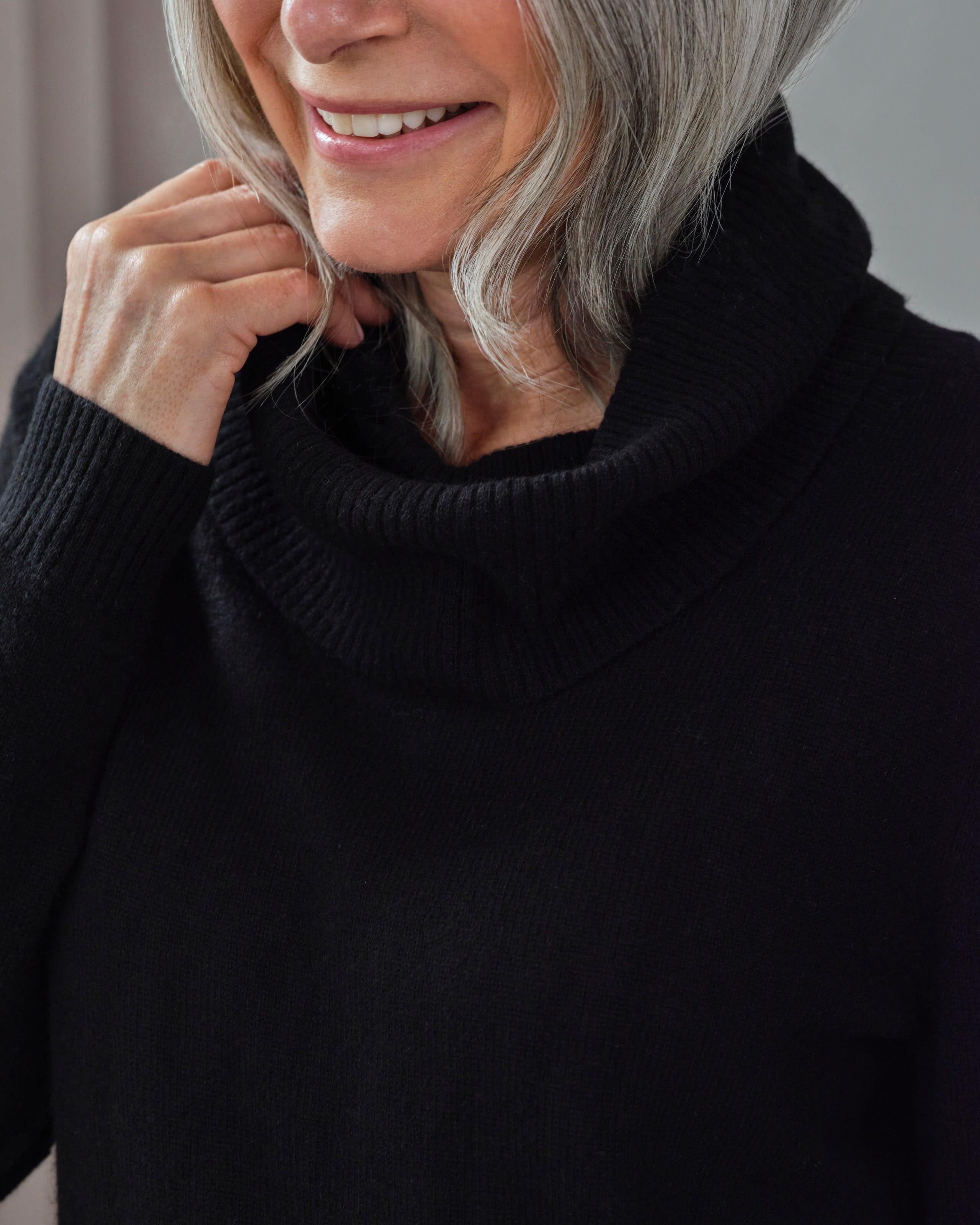 Schwarz | Pullover aus Kaschmir mit Wasserfallausschnitt für Damen ...