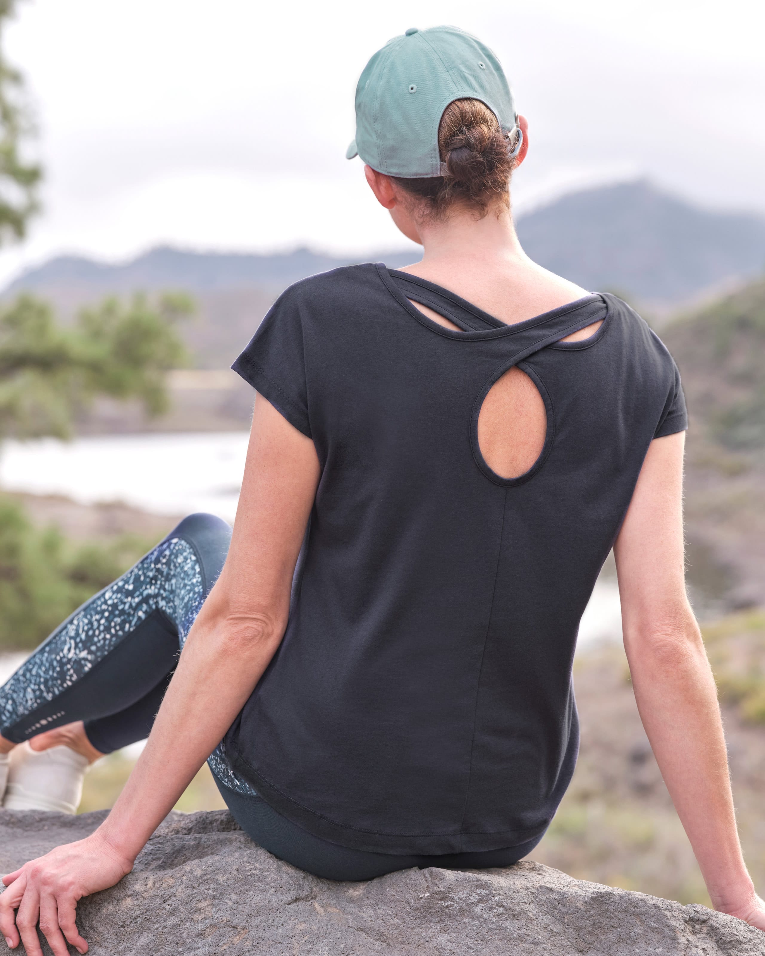 Marine | Flex Twist Back Top | WoolOvers UK