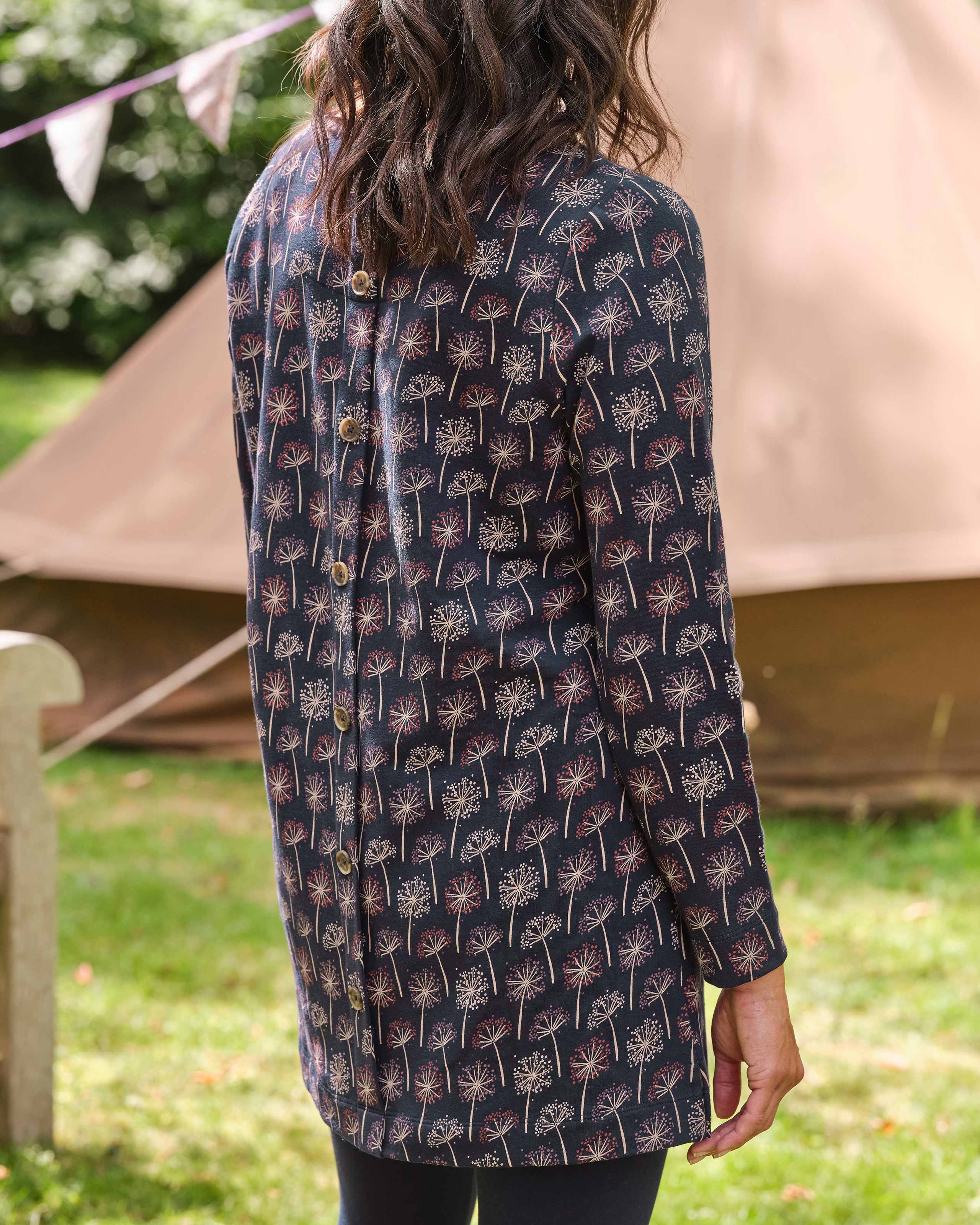 Dandelion Print | Button Back Printed Tunic | WoolOvers AU