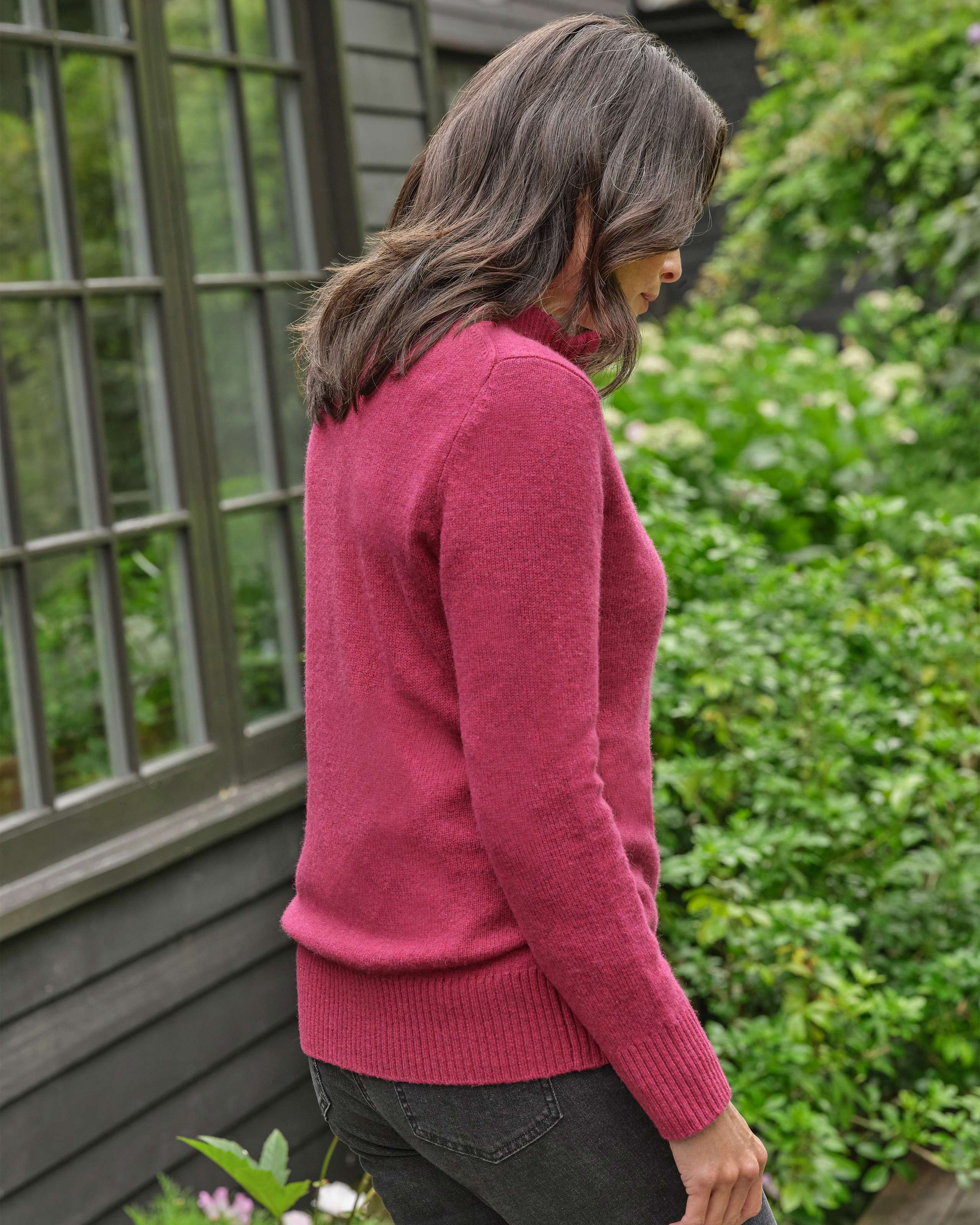 Berry Juice | Lambswool Zip Thru Cardigan | WoolOvers US