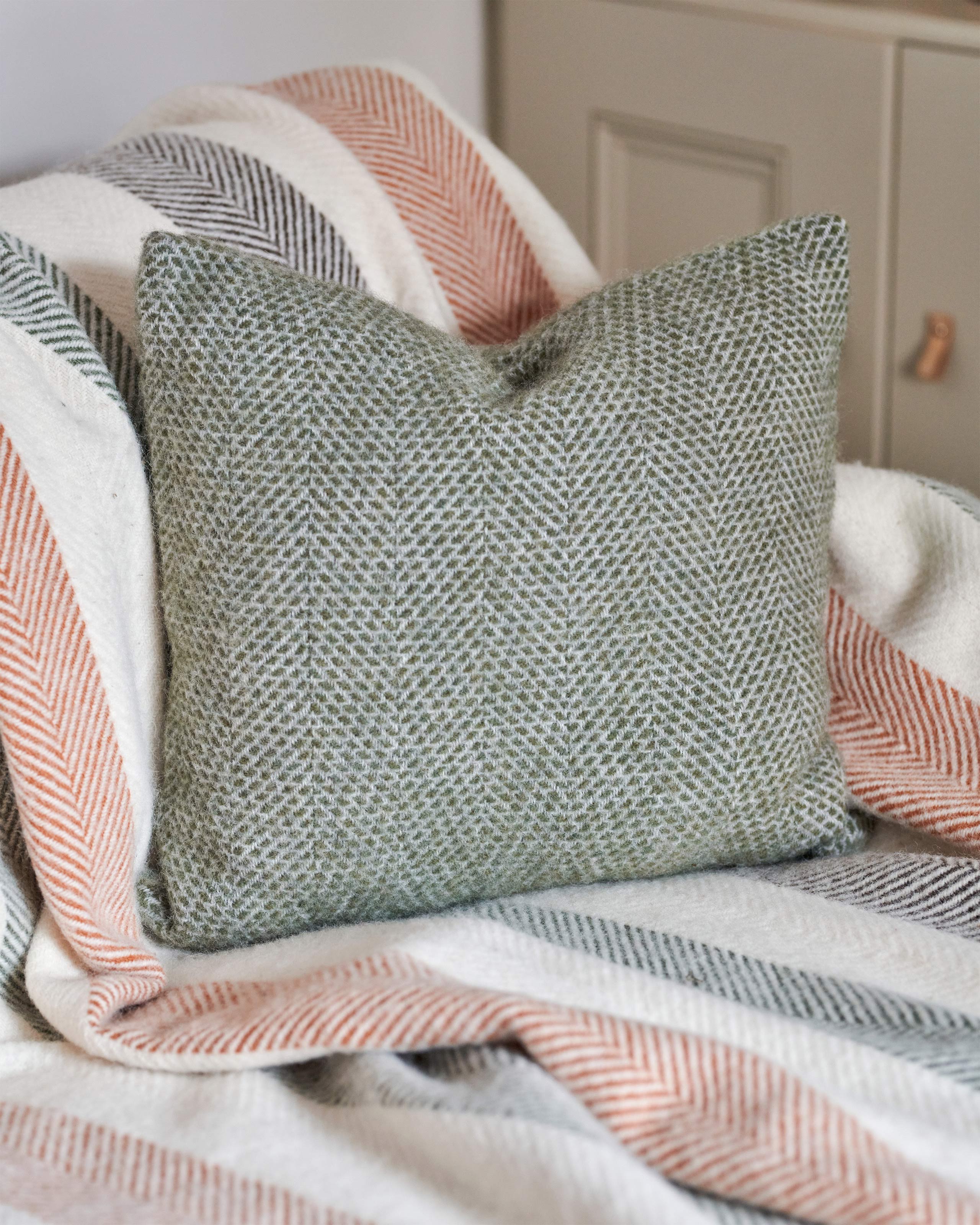 Sea Green | Beehive Pure Wool Cushion Cover | WoolOvers US